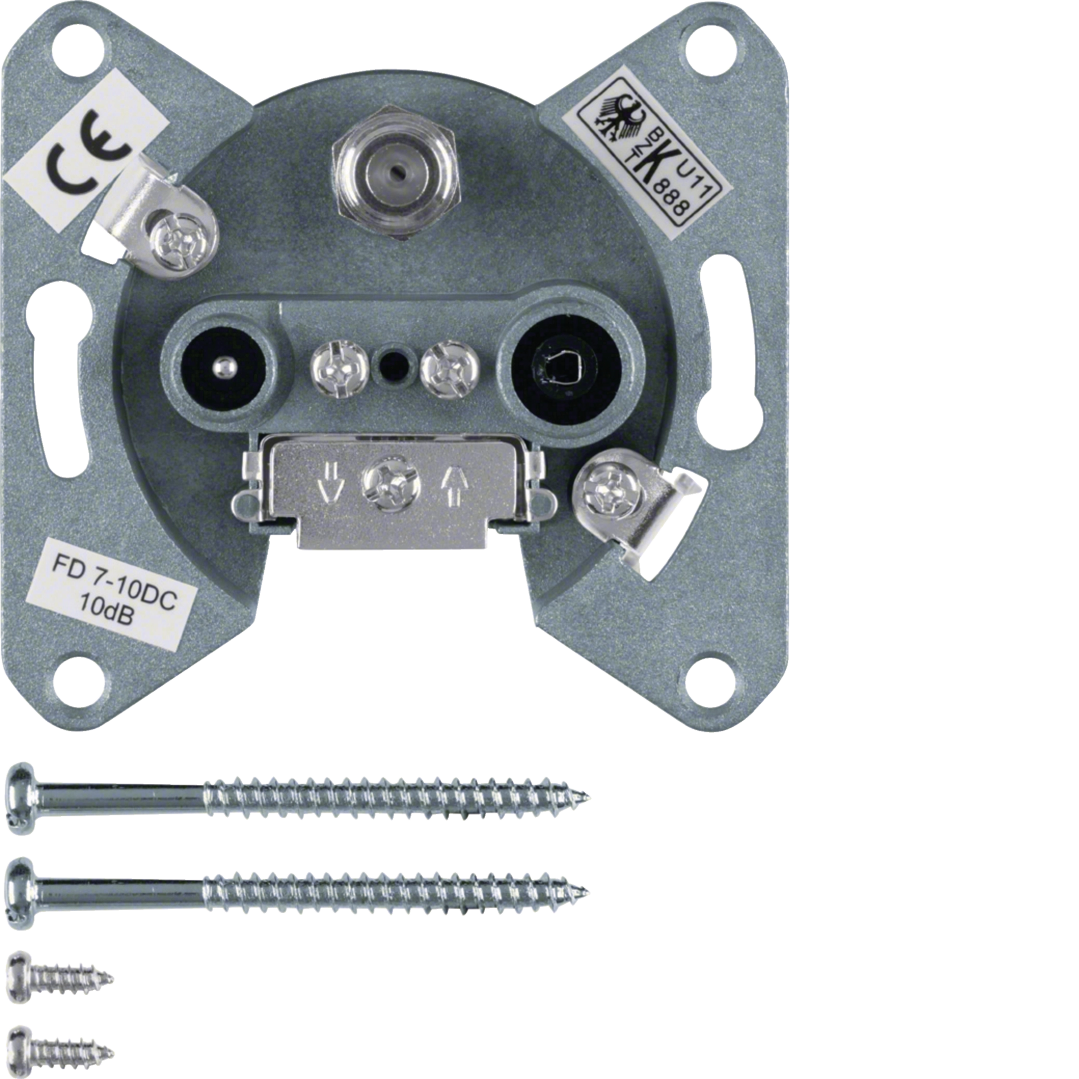 Aerial socket 3-hole throughpass socket • 4593 | Hager