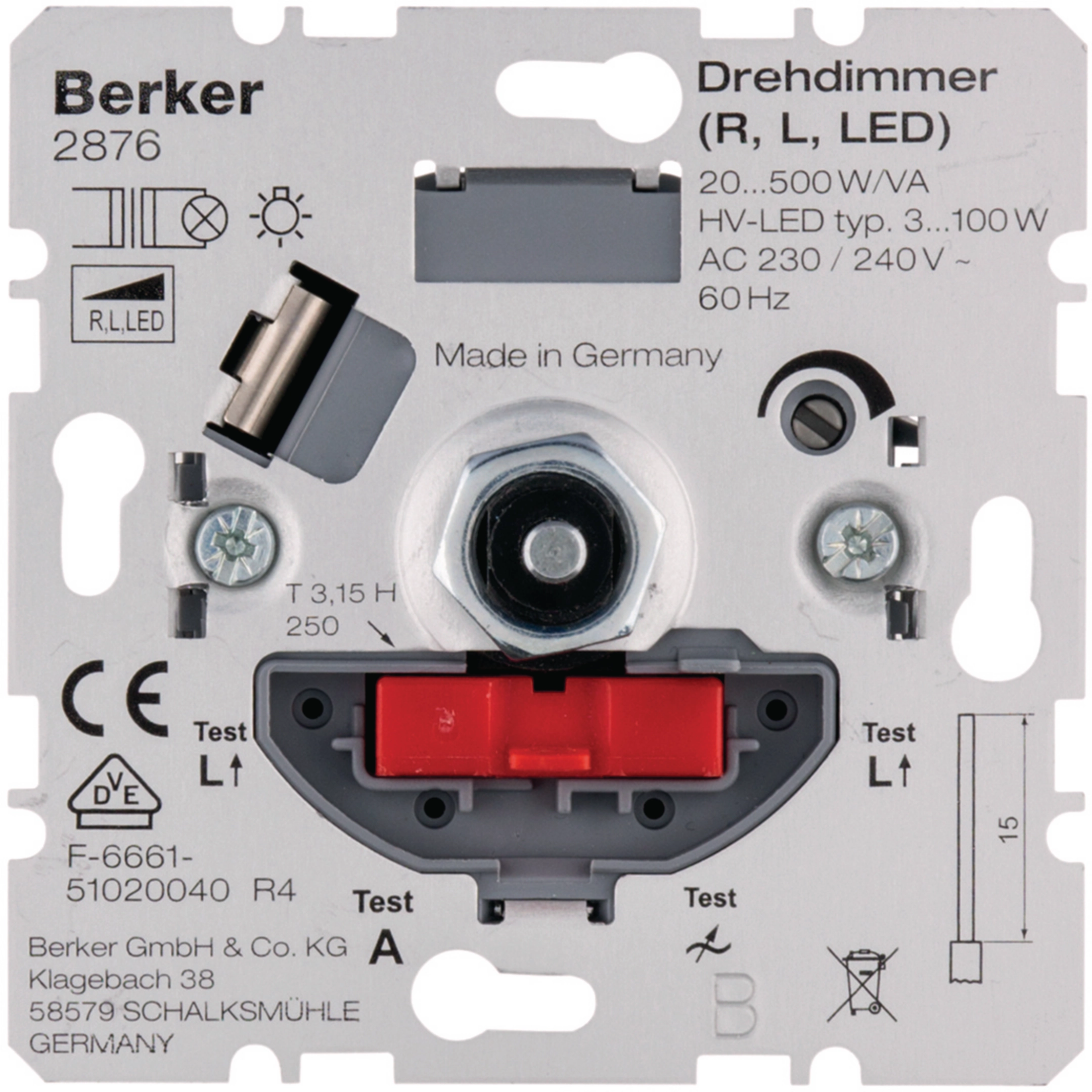 Rotary dimmer 60 Hz (R, L, LED) • 2876 | Hager