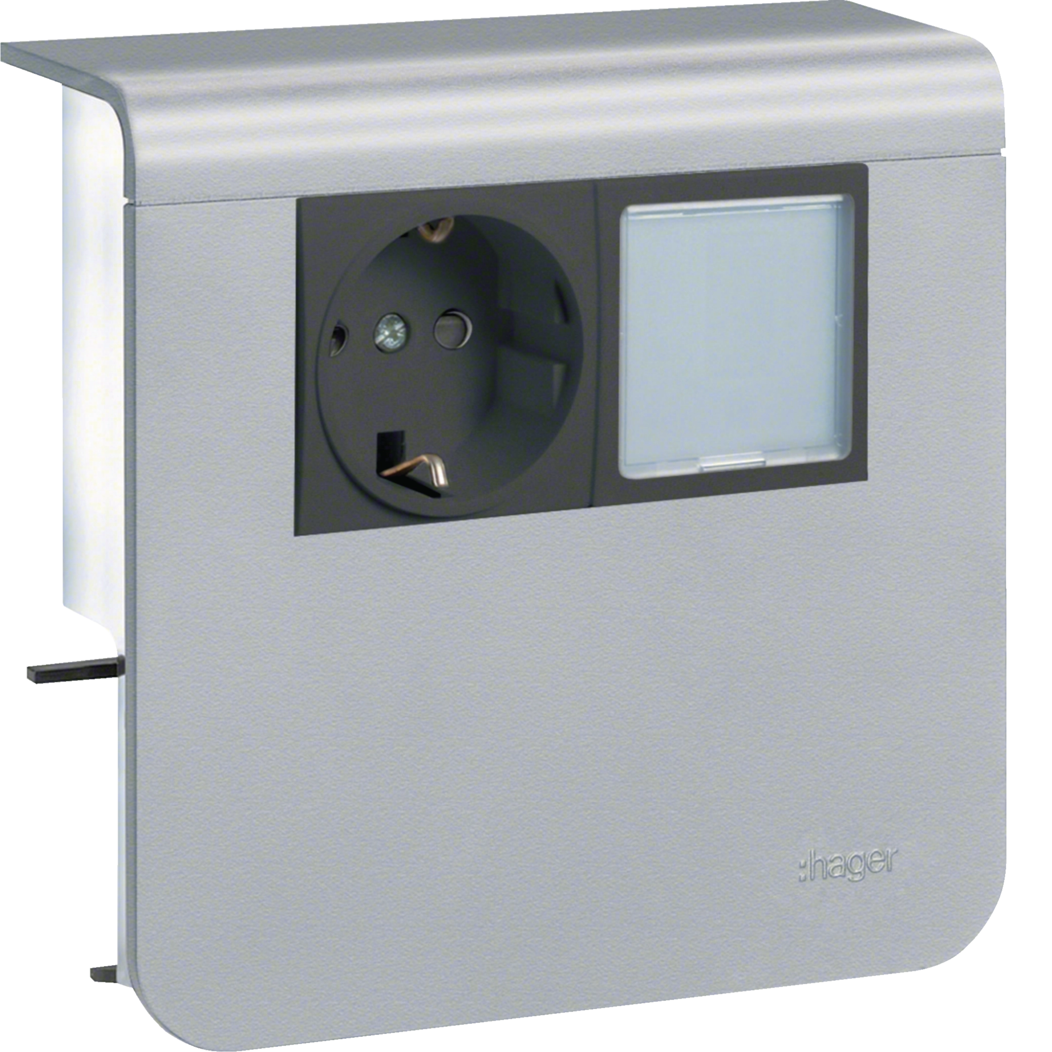 Uttag SL20055 STD+LED Alu • SL20055925D1 | Hager