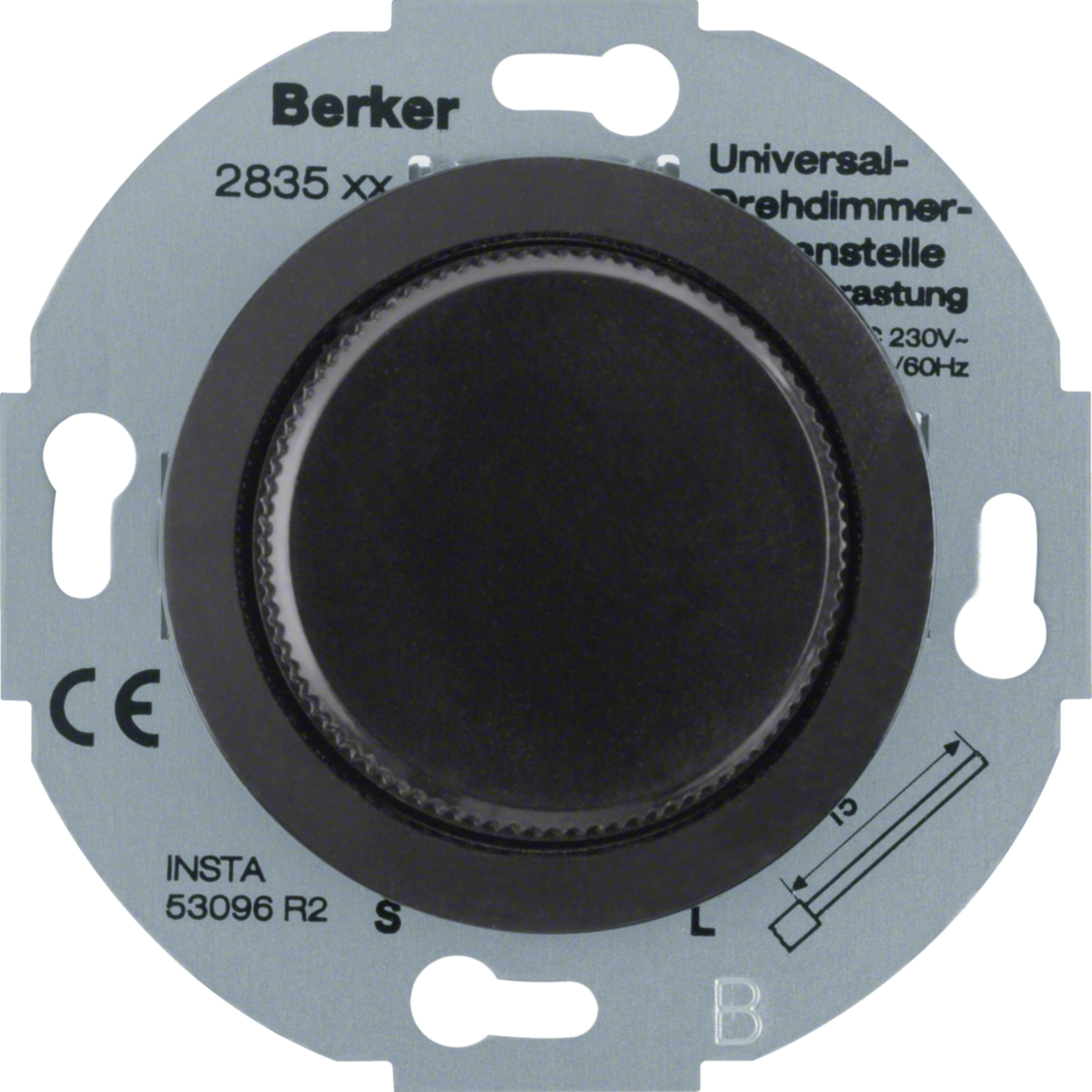 Universal Rotary Dimmer Ext Black Glossy • 283511 | Hager