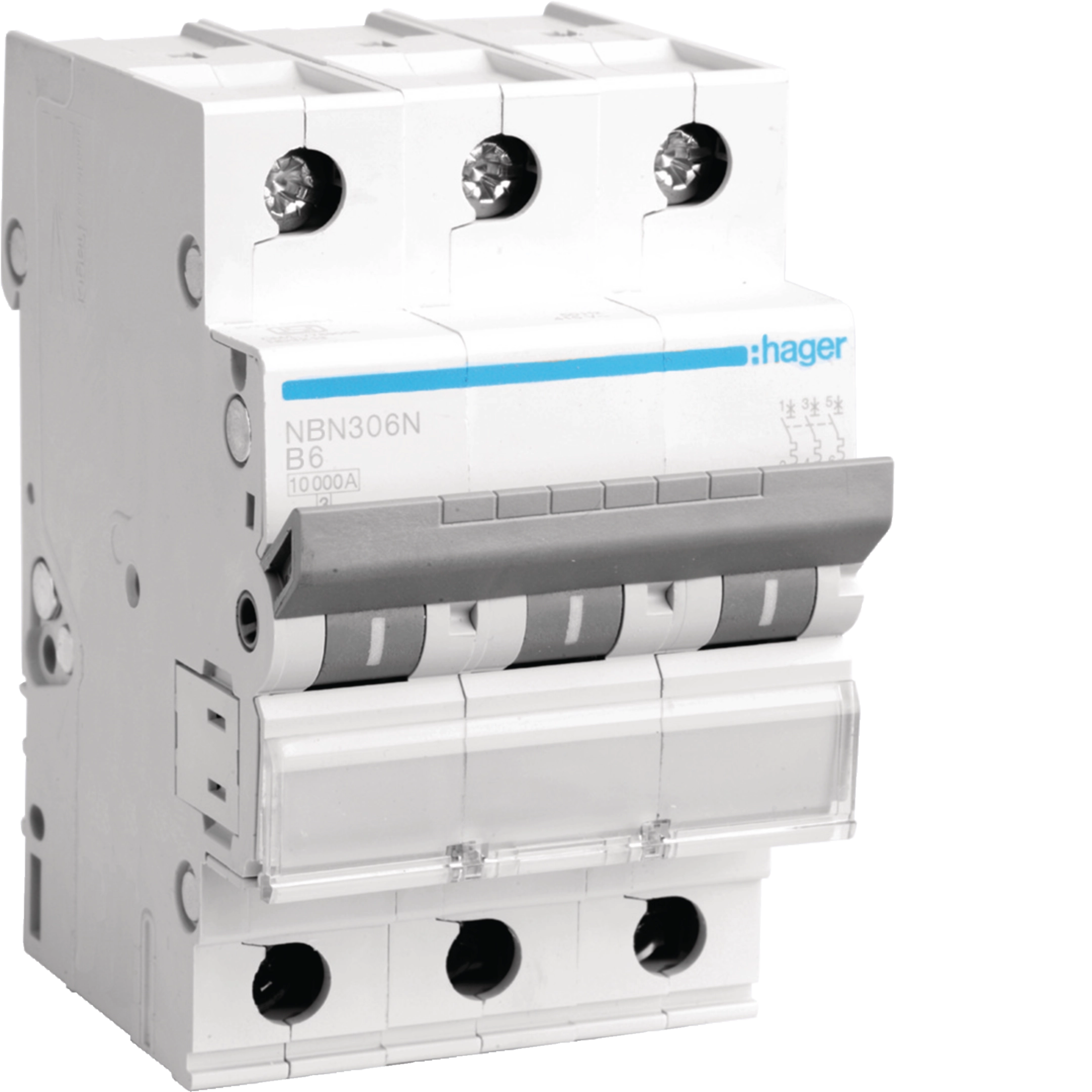 MCB 3P 10kA B-6A 3M • NBN306N | Hager
