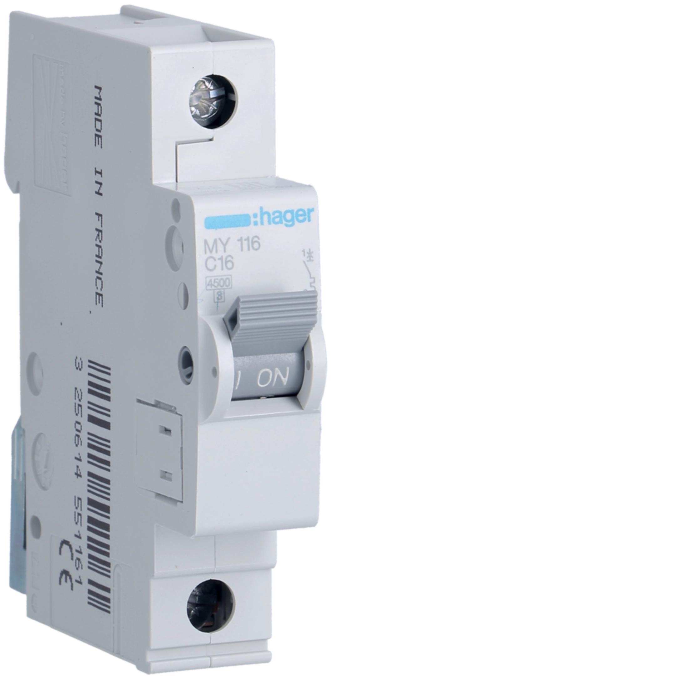 MCB 1P 4.5kA C-16A 1M • MY116 | Hager
