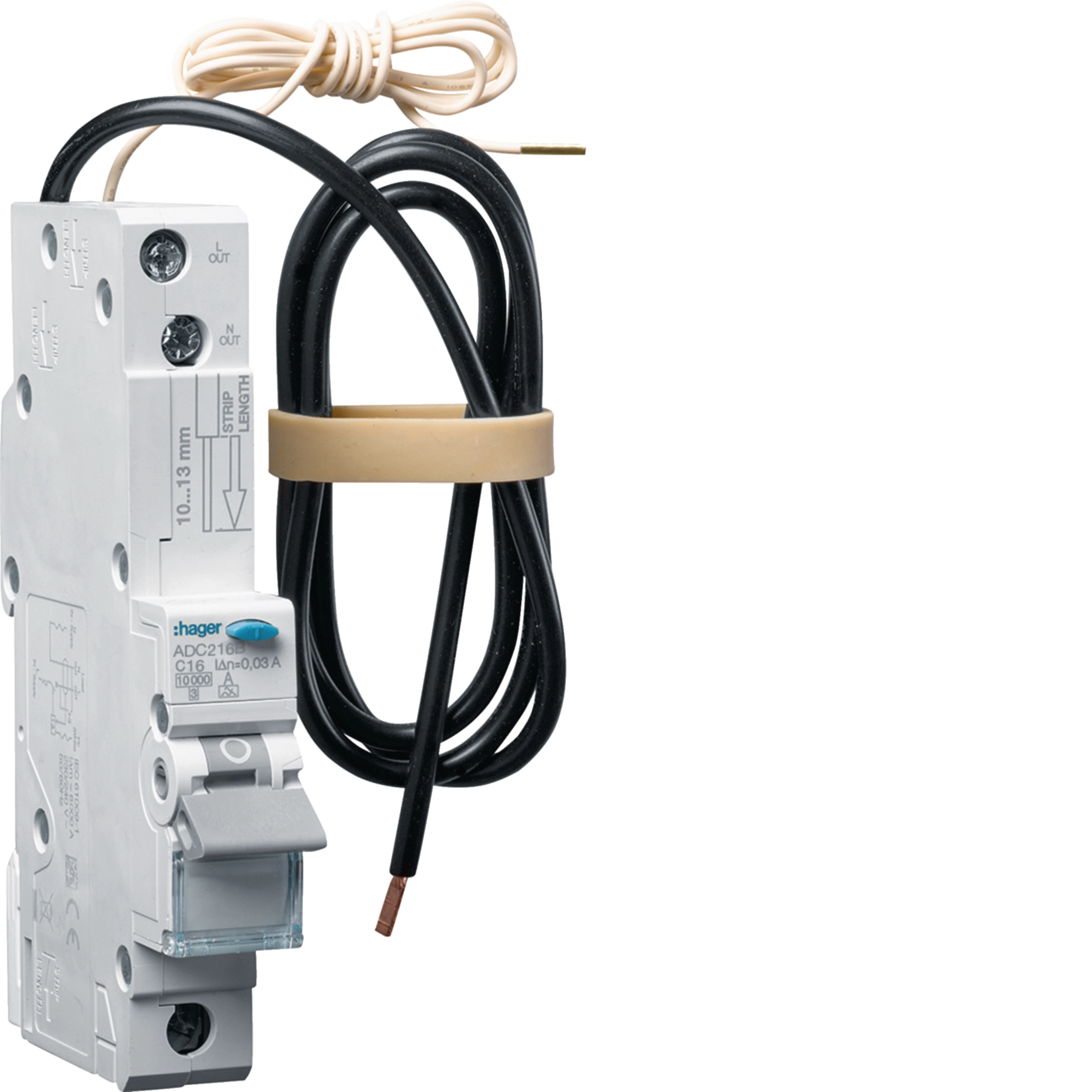 RCBO 1M 1P 10kA C-16A 30mA A • ADC216B | Hager