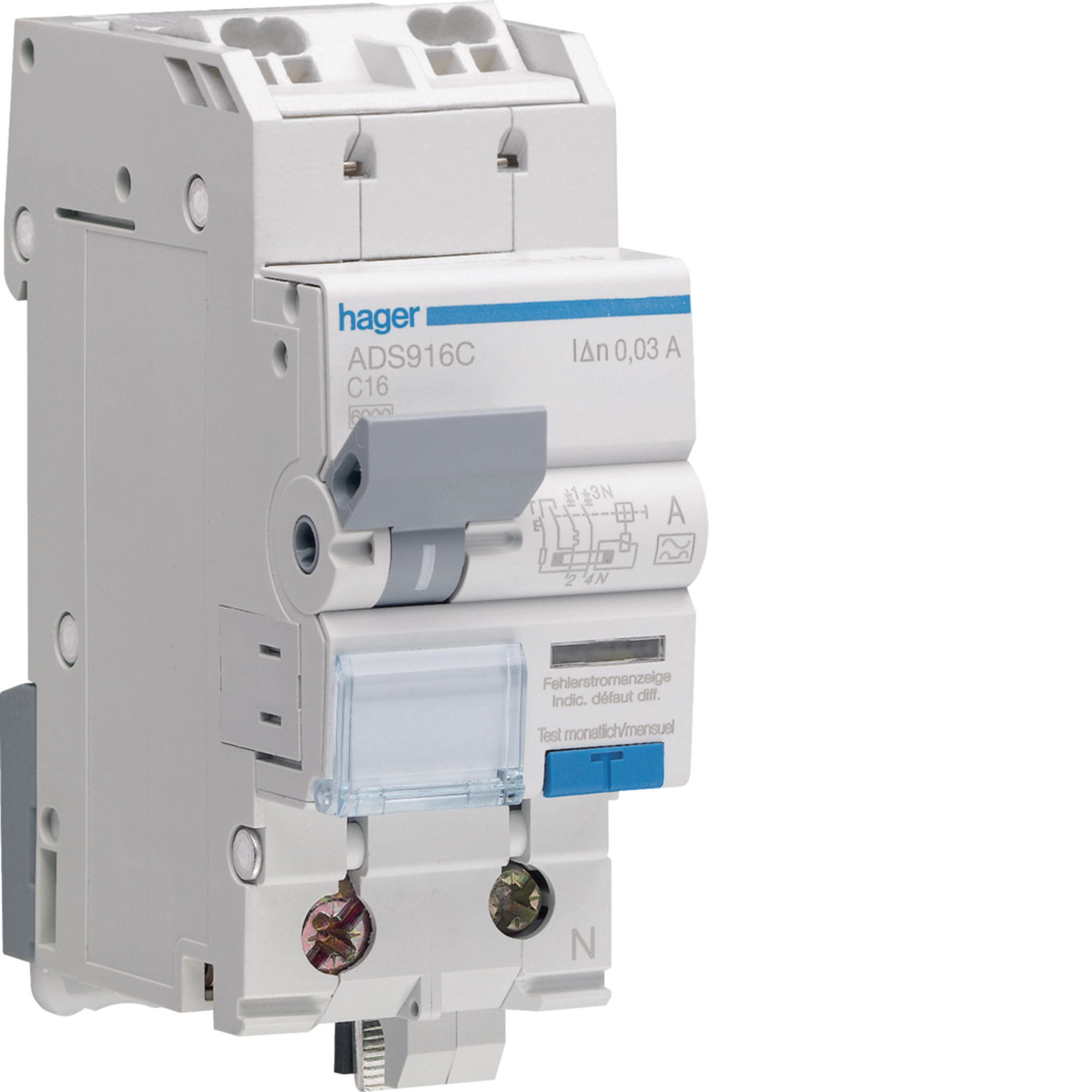 FI-LS 1P+N 6kA C-16A 30mA Typ A QC • ADS916C | Hager