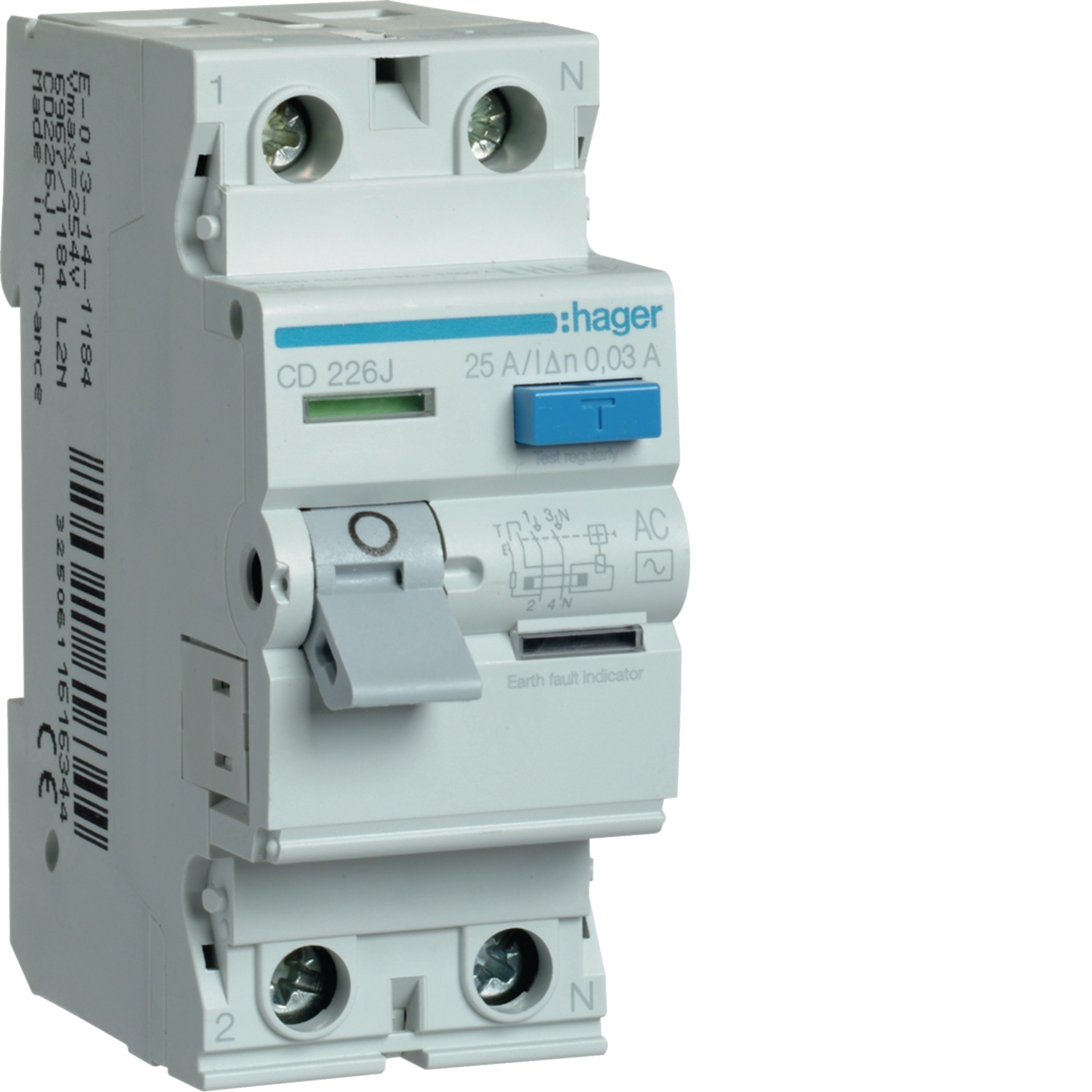 RCCB 2P 25A 30mA AC • CD226J | Hager