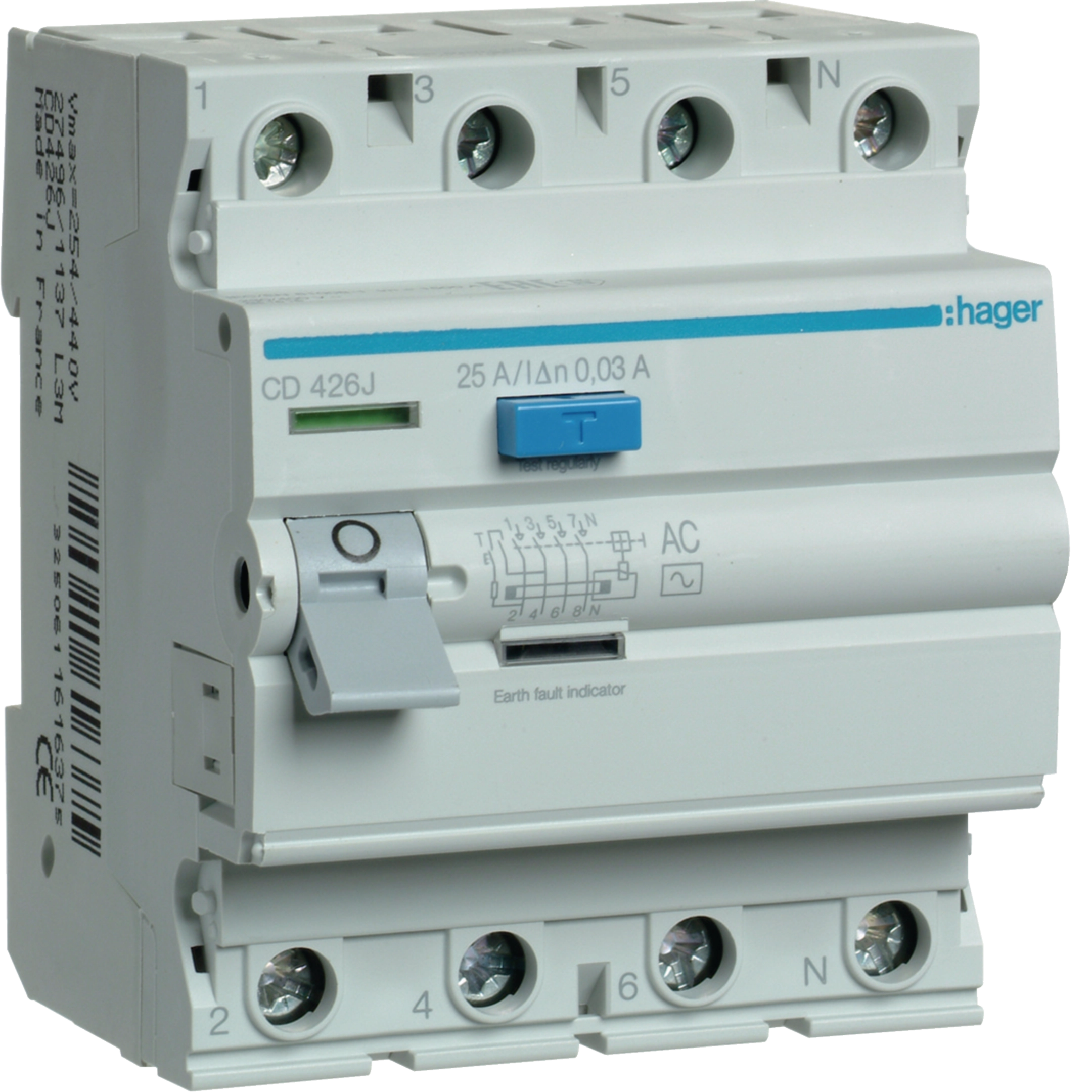 RCCB 4P 25A 30mA AC • CD426J | Hager