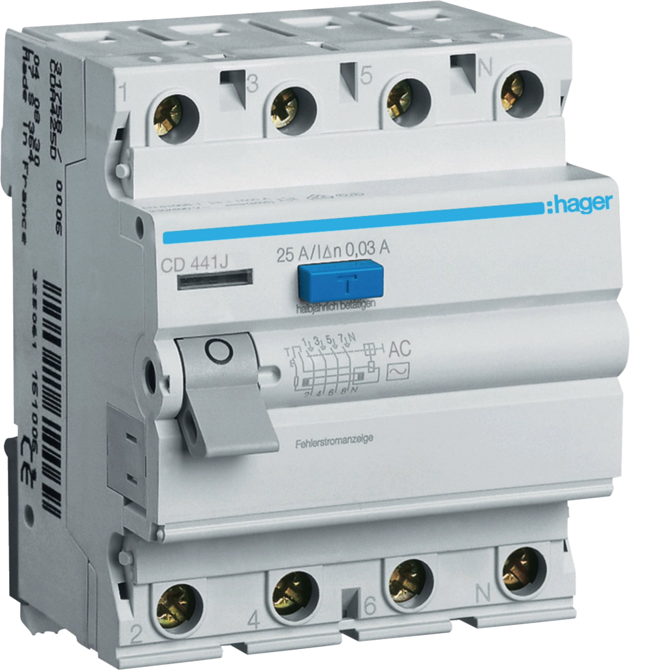RCCB 4P 40A 30mA AC • CD441J | Hager