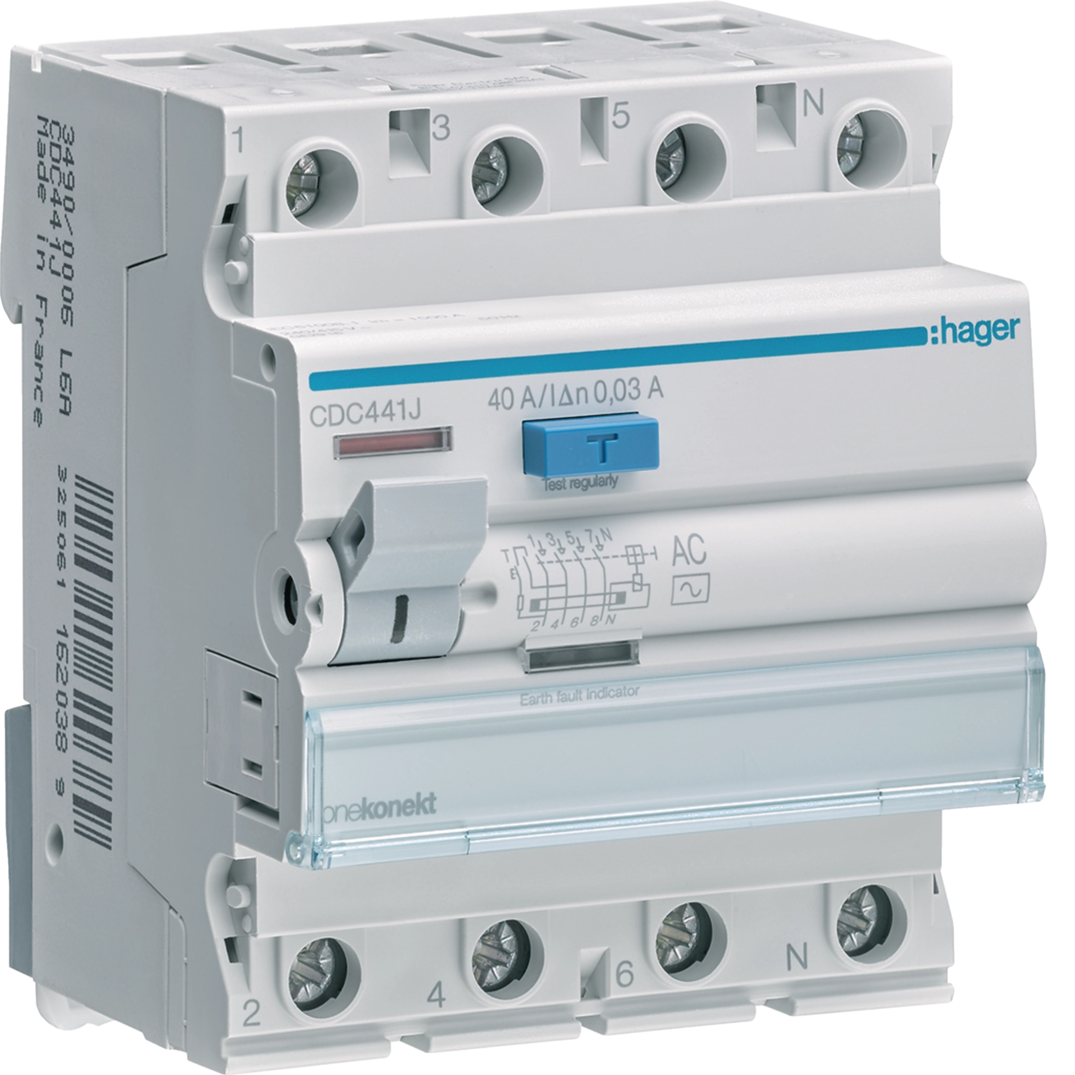 RCCB 4P 40A 30mA AC • CDC441J | Hager