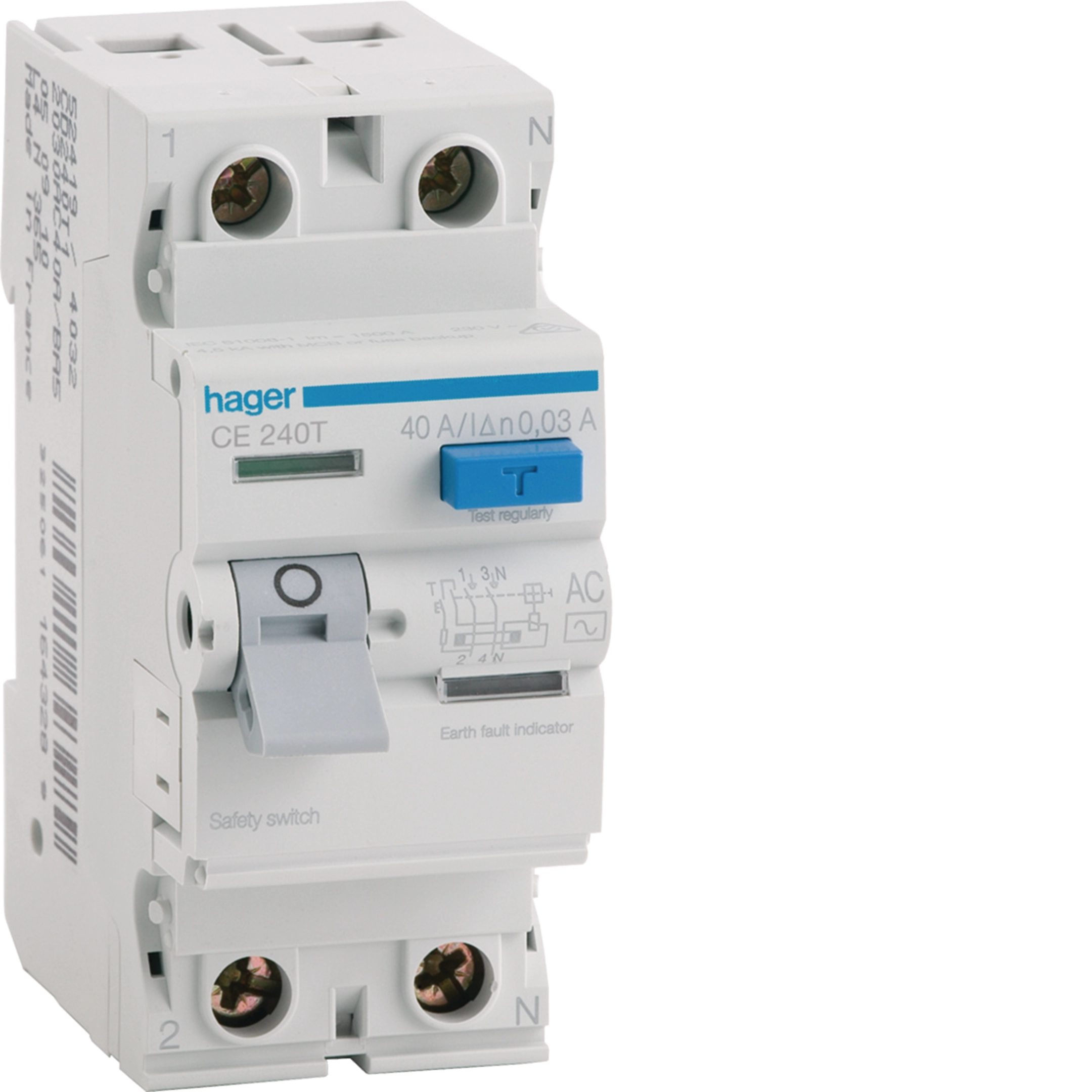 RCCB 2P 40A 100mA AC • CE240T | Hager