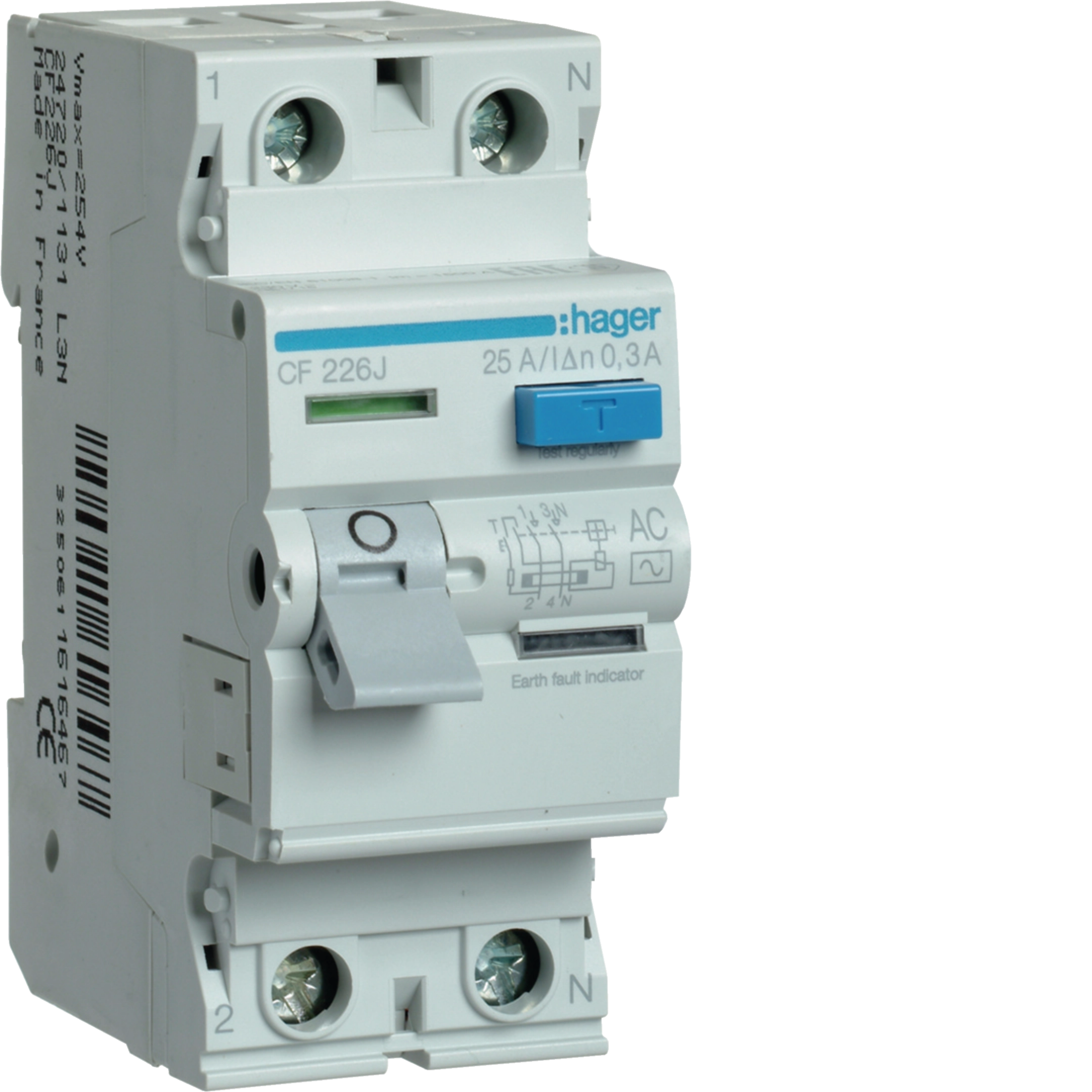 RCCB 2P 25A 300mA AC • CF226J | Hager