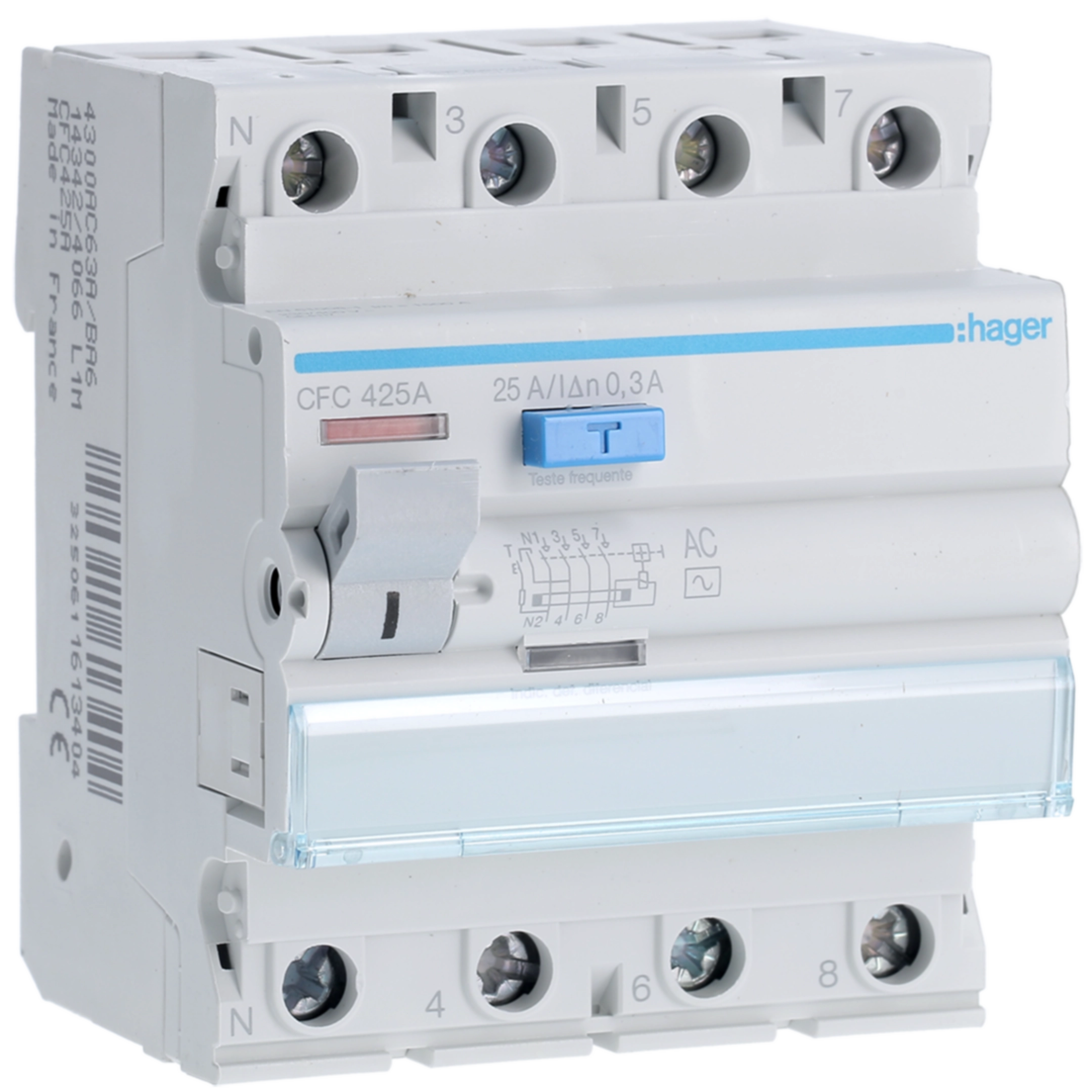 Inter. dif. 4P 25A 300mA tipo AC 4M • CFC425A | Hager