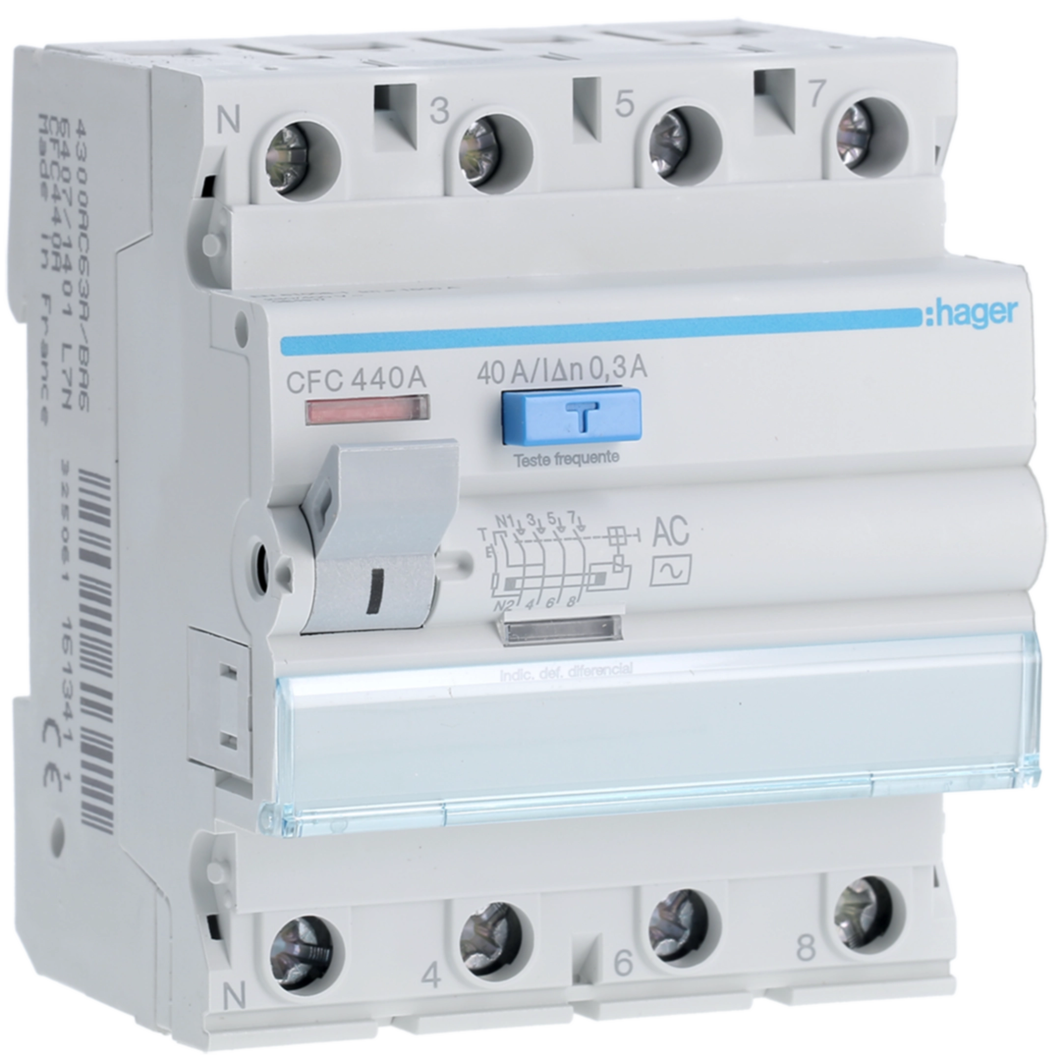 Inter. dif. 4P 40A 300mA tipo AC 4M • CFC440A | Hager