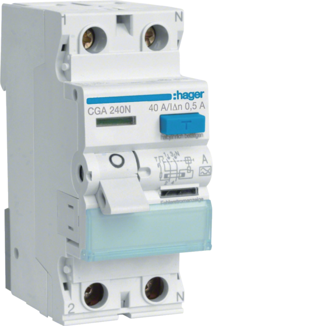 JORDFEILBRYTER 2X40A 500MA A • CGA240N | Hager