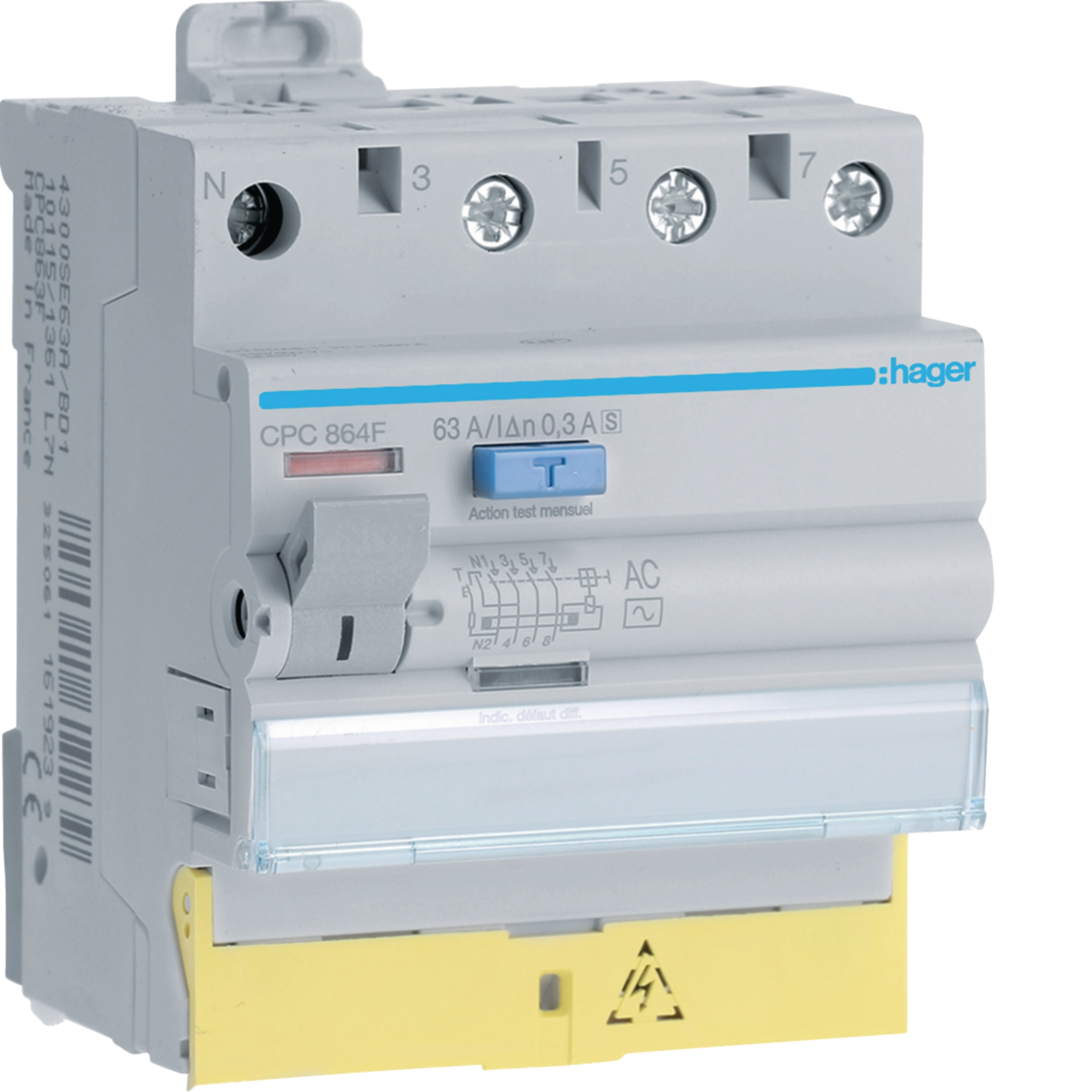 Inter dif 3P+N 63A 300mA ACS BD 50/60Hz • CPC864F | Hager