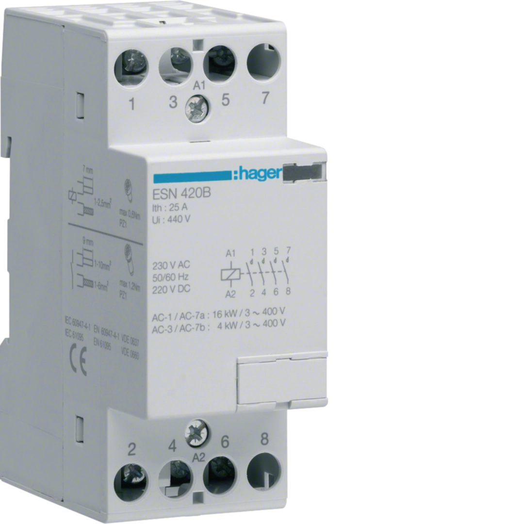 Kontaktor brumfri4SL 24A • ESN420B | Hager