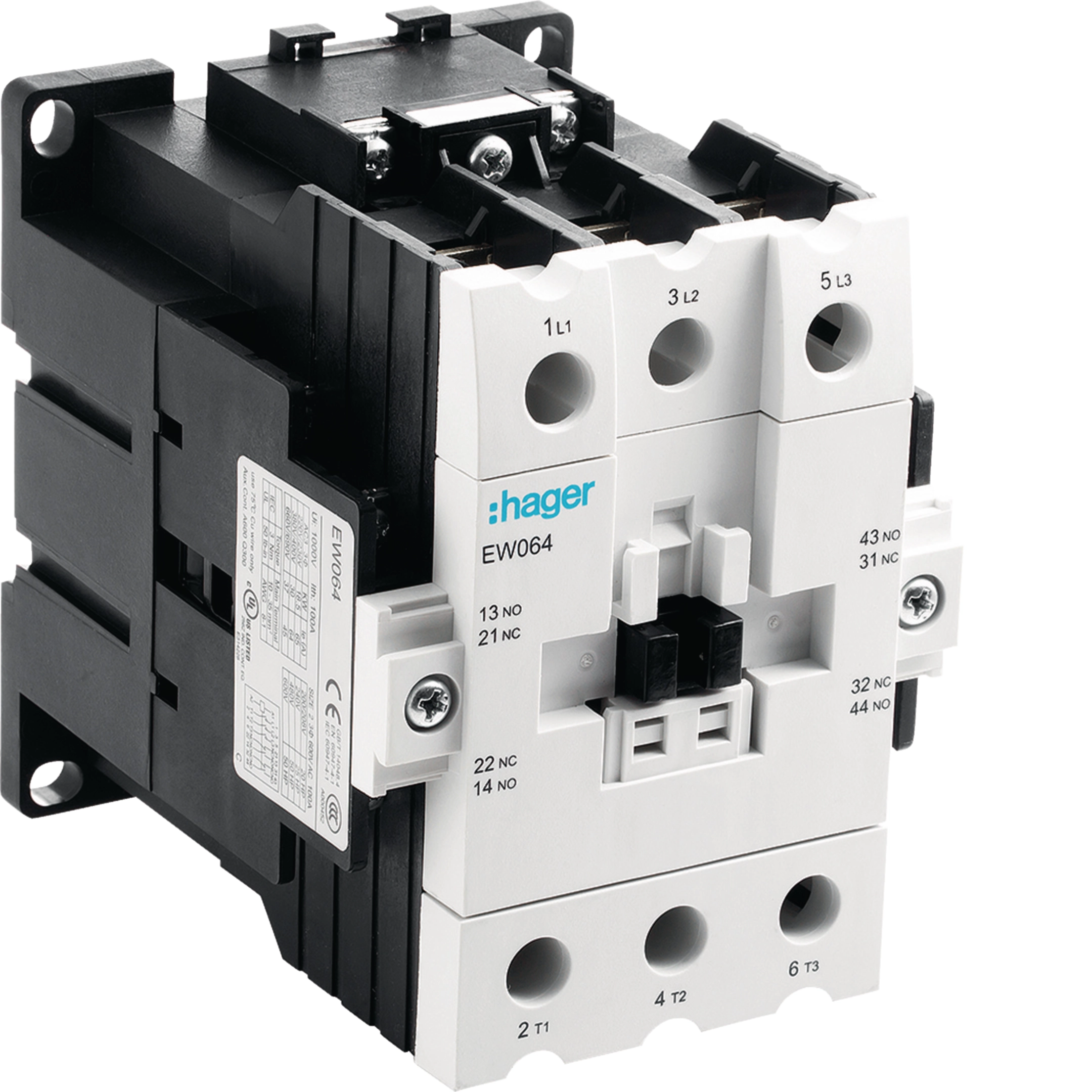 Contactor 64A-AC3 / coil 380V 50-60Hz • EW064_D | Hager