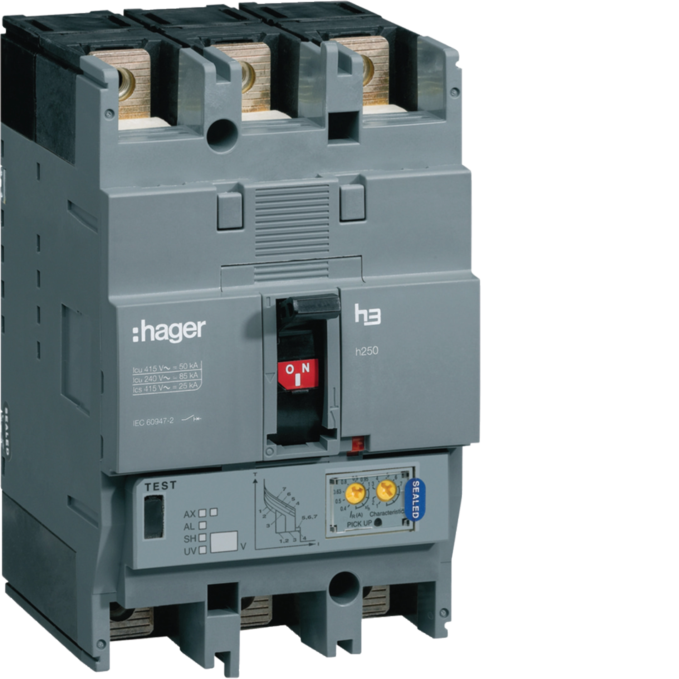 MCCB h250 3P 25kA 250A TM • HHG250U | Hager