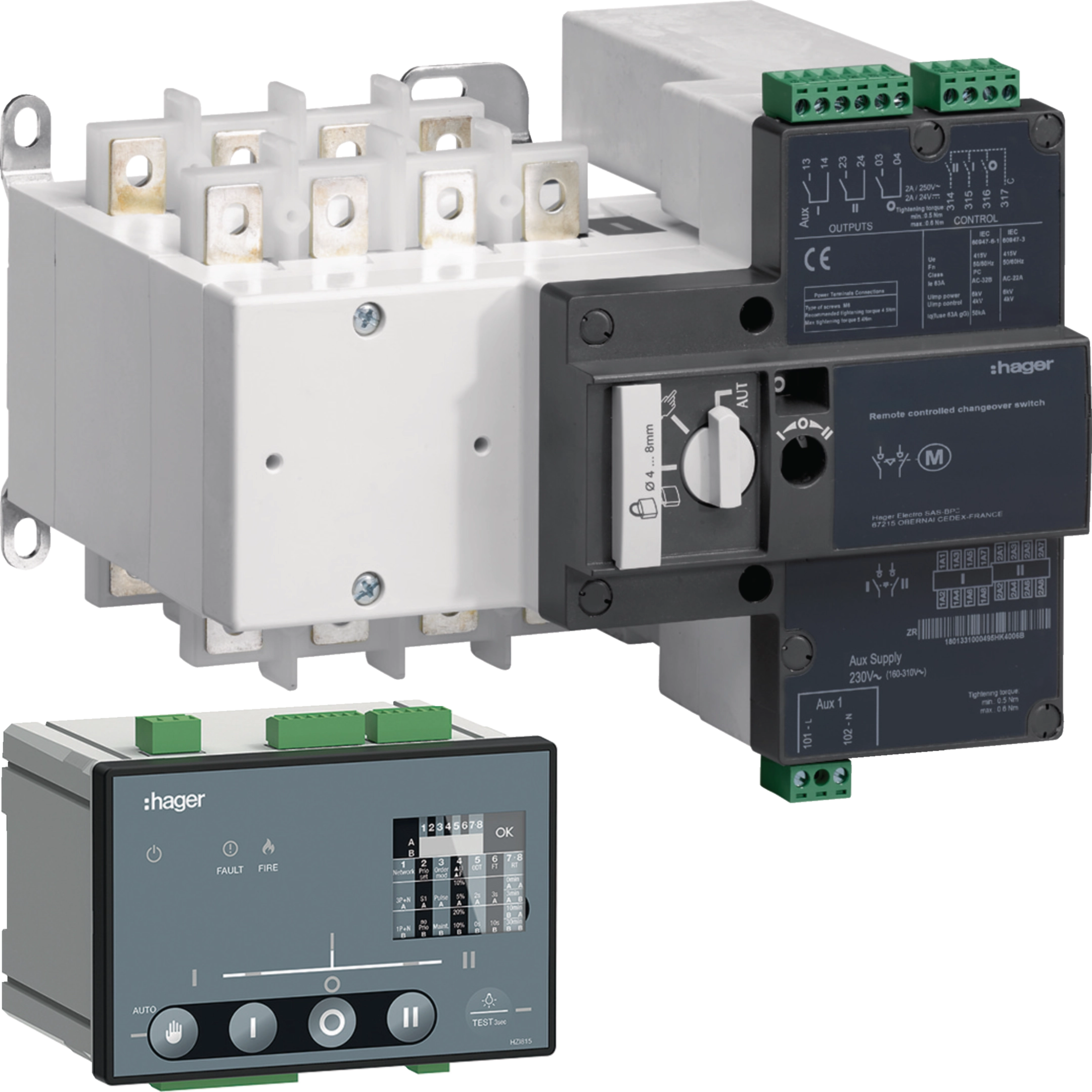 Auto motorized changeover switch 4P 125A • HIC412R | Hager