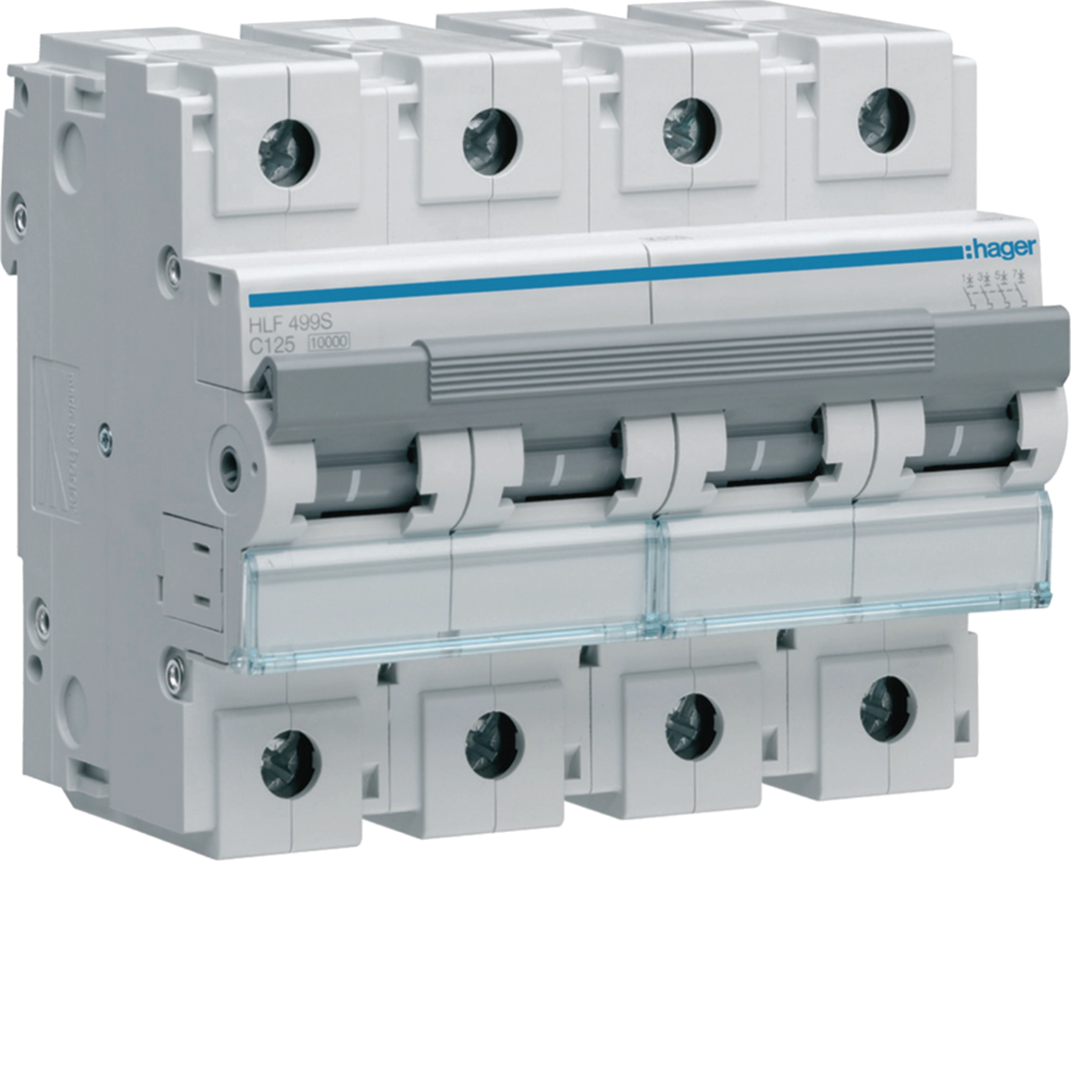 MCB 4P 10kA C-125A 6M • HLF499S | Hager