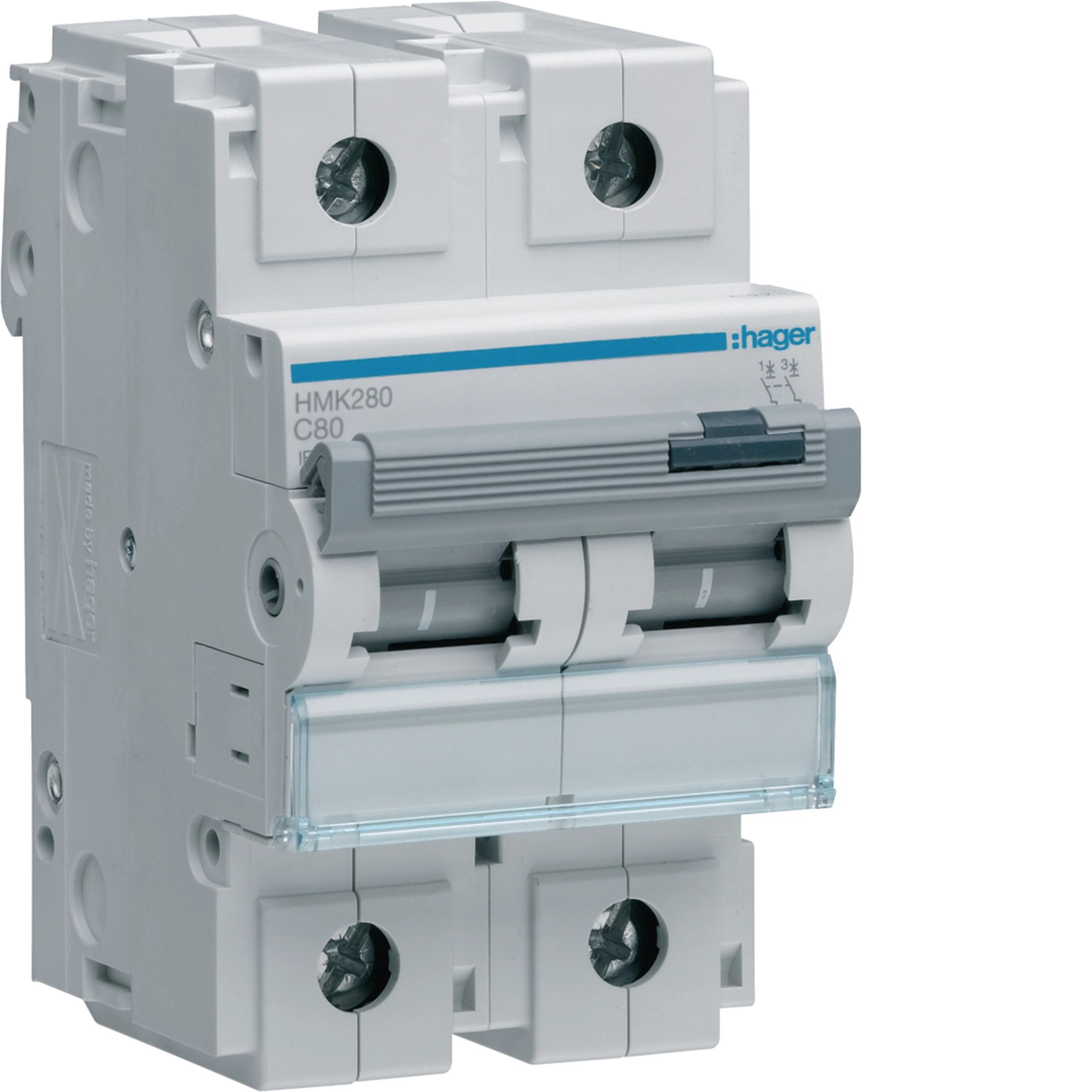 Disjoncteur 2P 30kA C-80A 3M • HMK280 | Hager