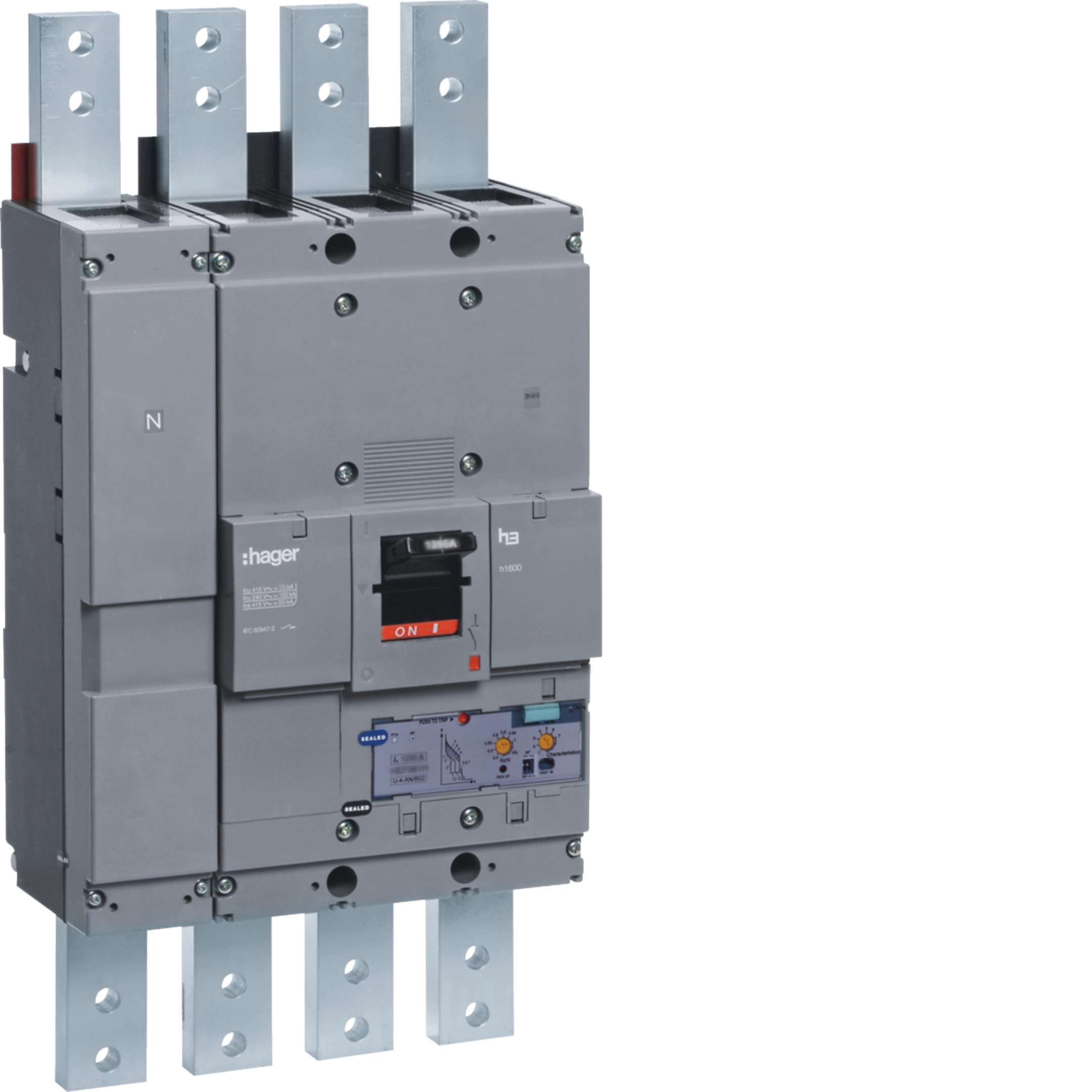 MCCB h1600 4P 50kA 800A LSI • HNF801U | Hager
