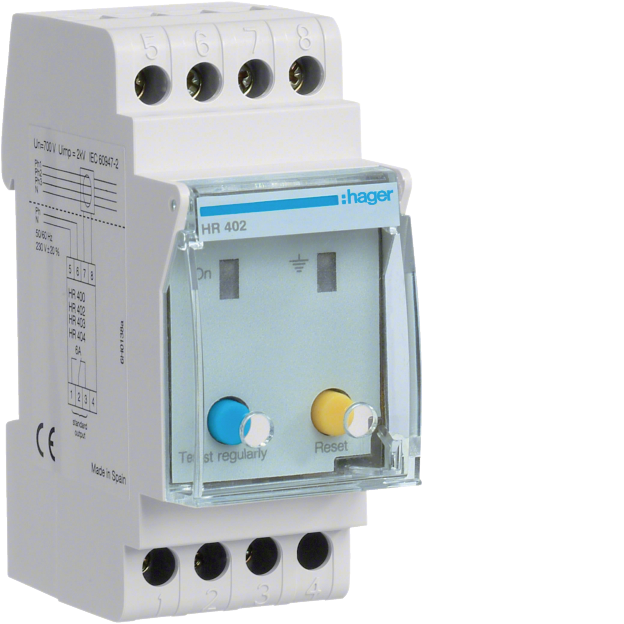 EARTH LEAKAGE RELAY 0.3A INSTANT TRIP • HR402 | Hager