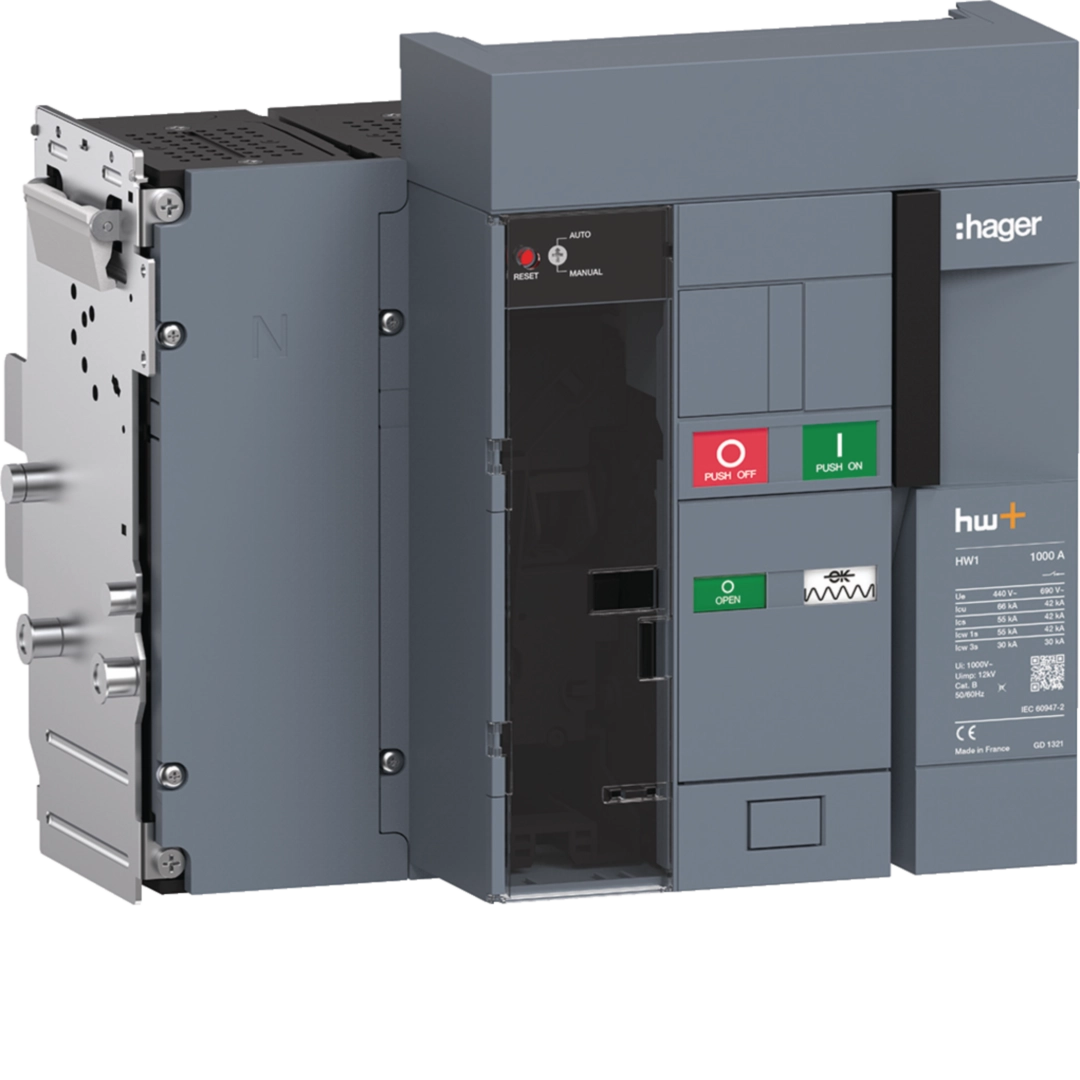 ACB HW1 66kA 1000A 4P utdragb. Energy TU • HW1E410DE | Hager
