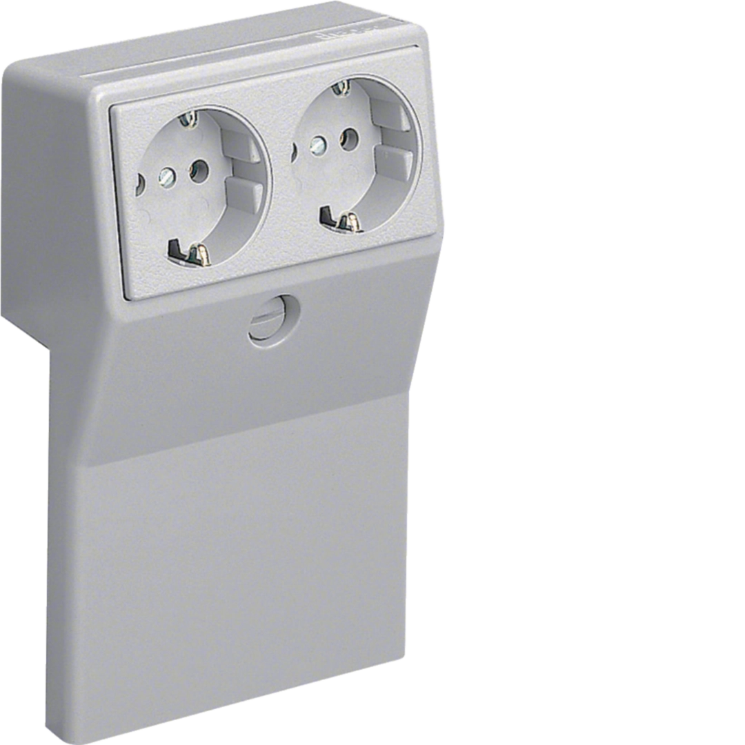Doppelsteckdose,SL 15100,grau • L24507030 | Hager