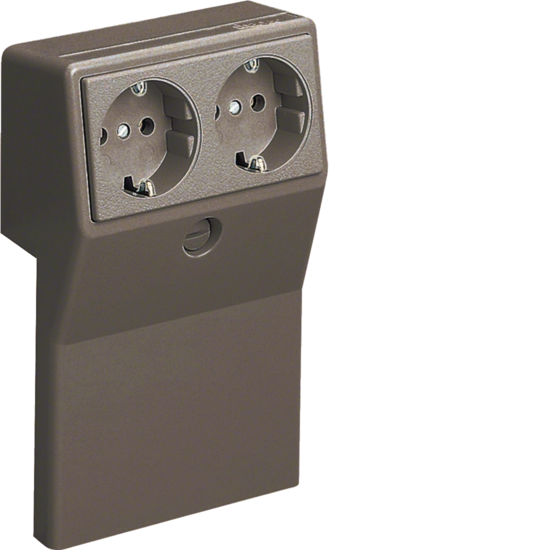 Doppelsteckdose,SL 15100,braun • L24508014 | Hager