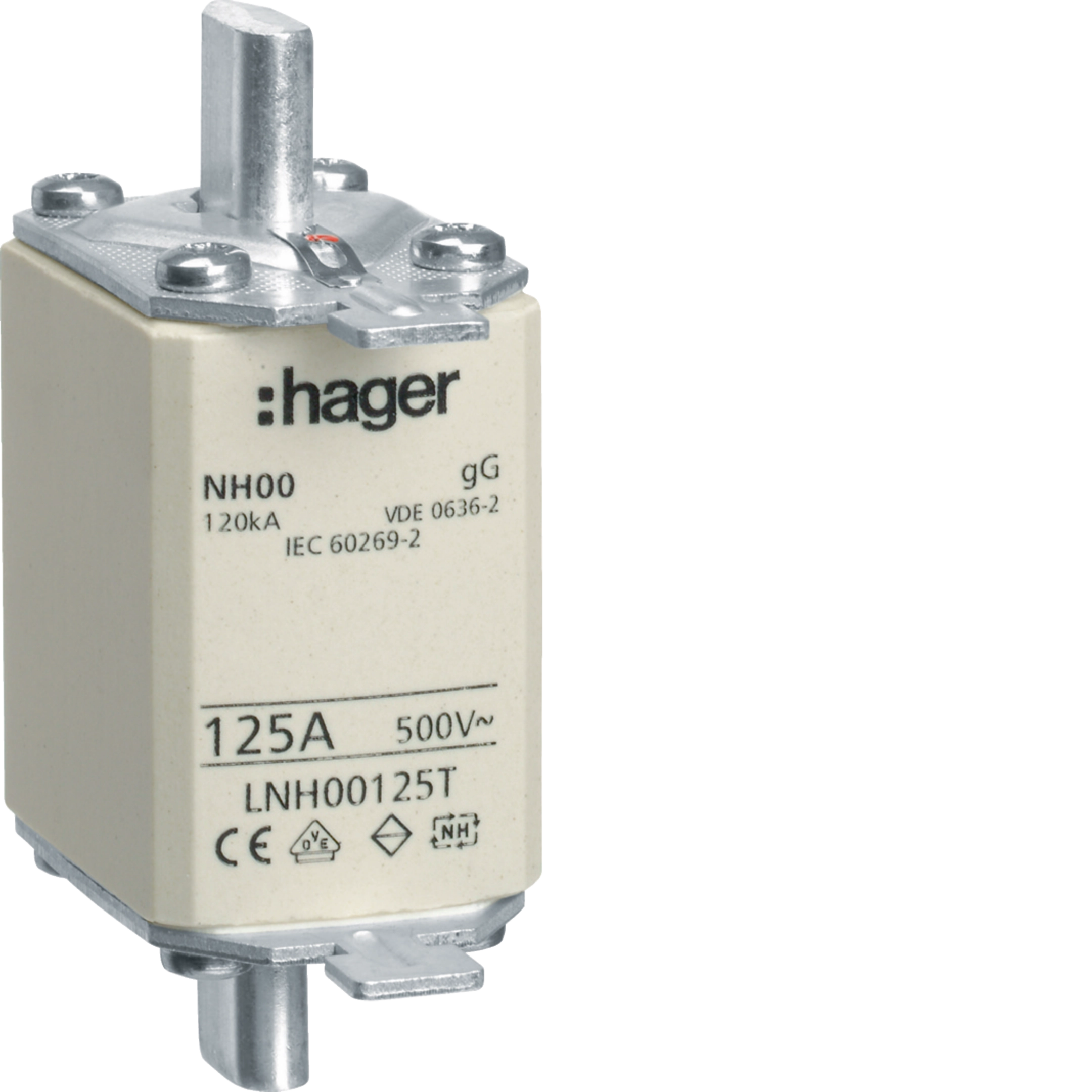 NH-Sicherung NH00 gG 500V 125A T-Melder • LNH00125T | Hager