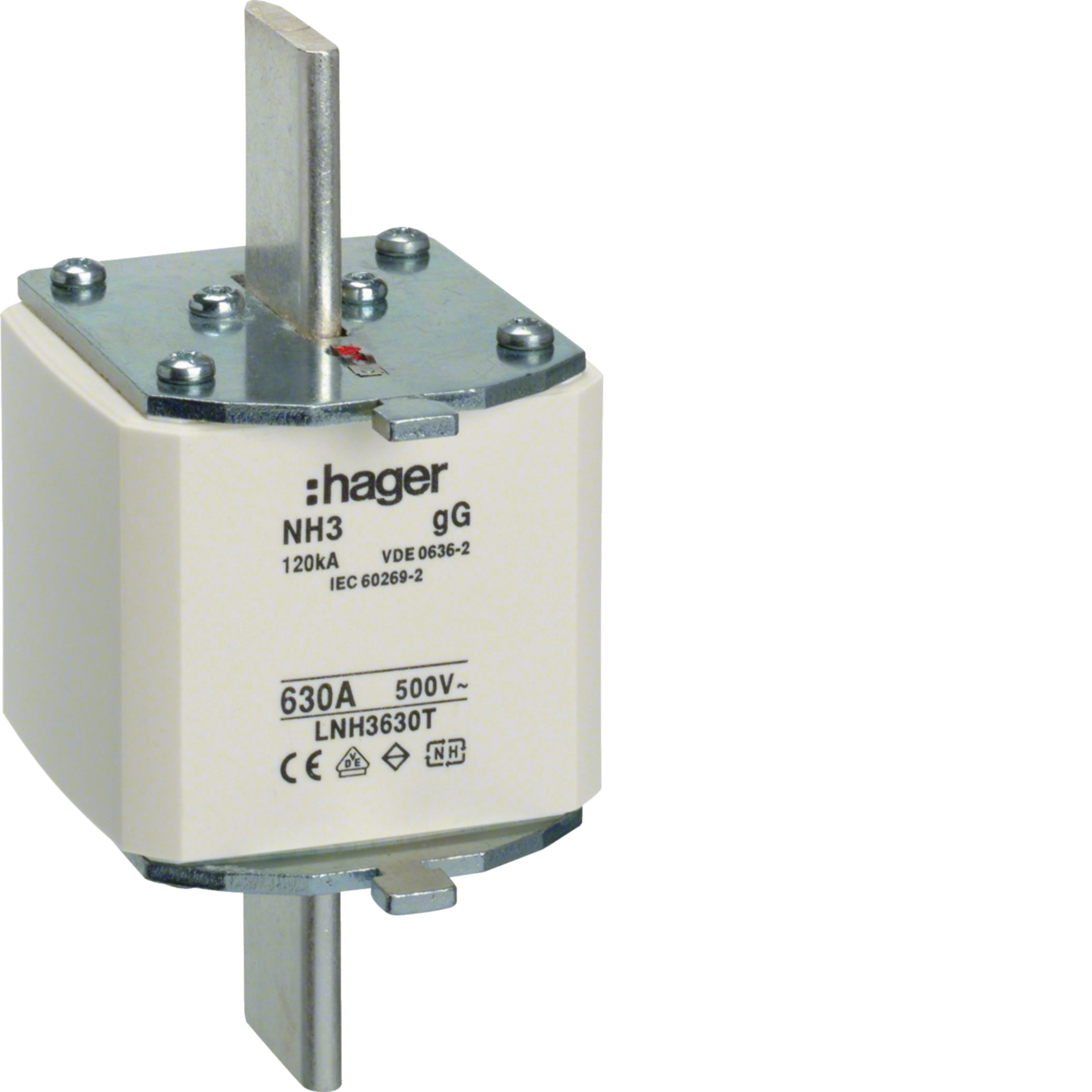 Fusível de facas NH3 gG 630A 500V • LNH3630T | Hager