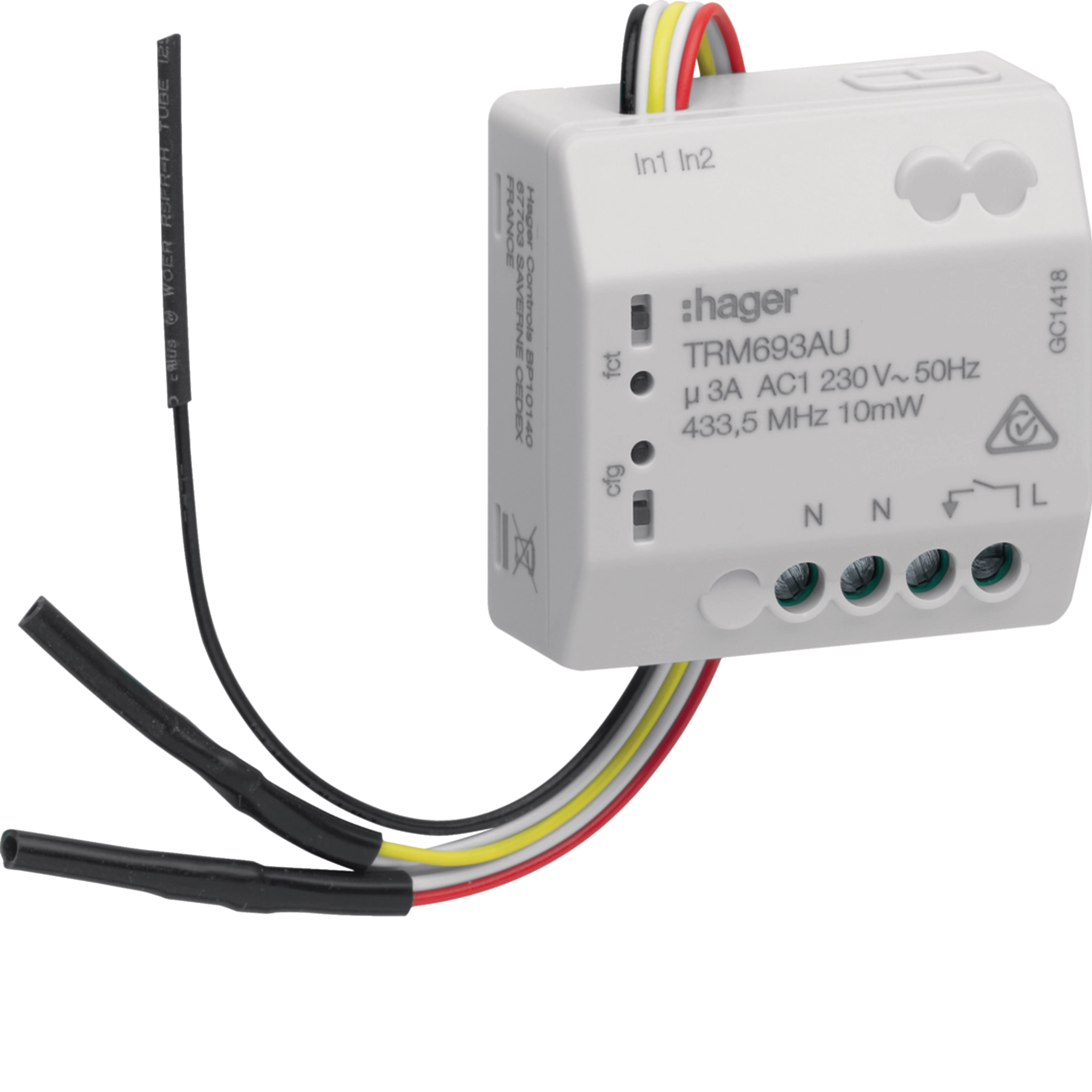 FM RF output 3A 230V+ 2inp. mains power • TRM693AU | Hager