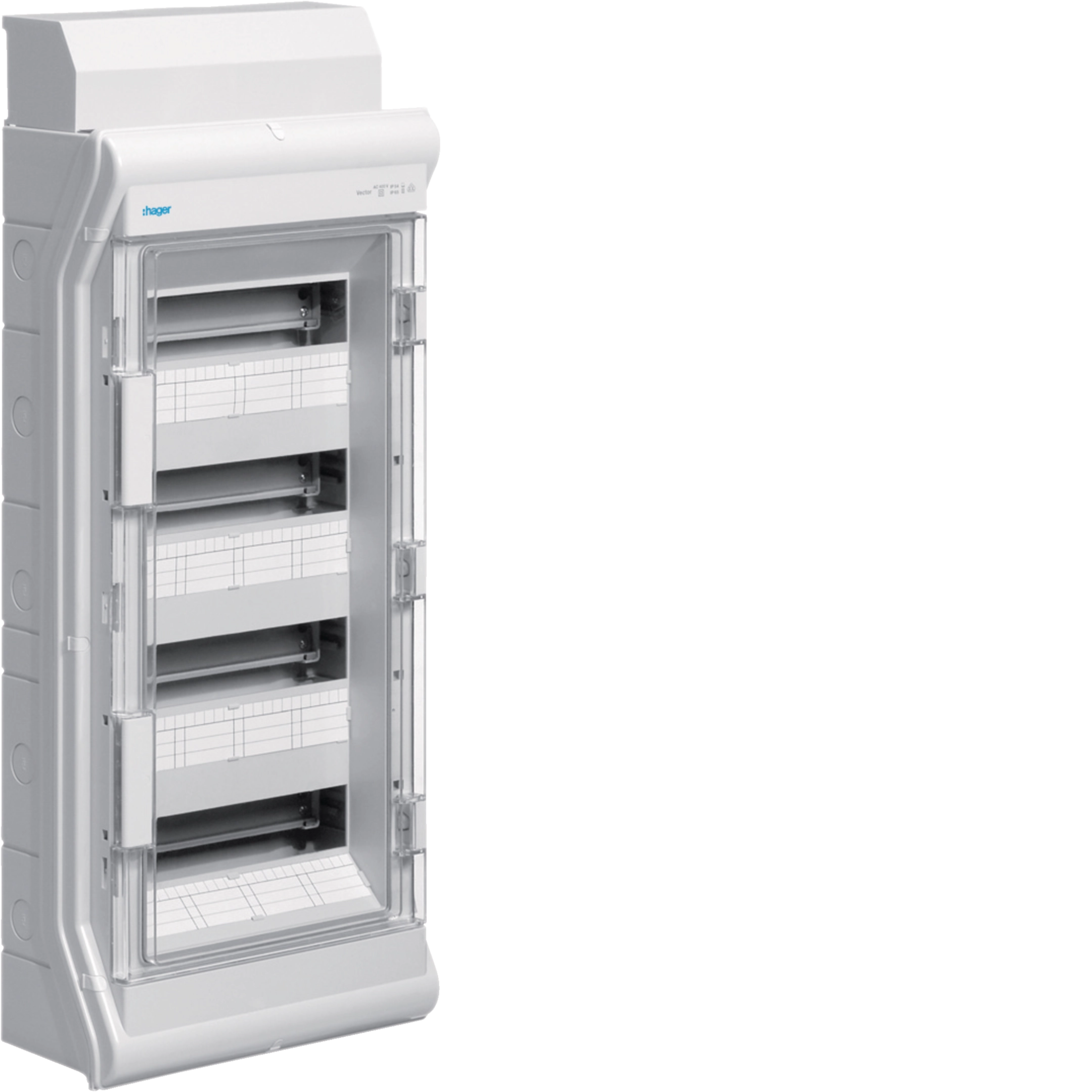 Verteiler, vector, IP65,48PLE,o. Klemmen • VE412NT | Hager