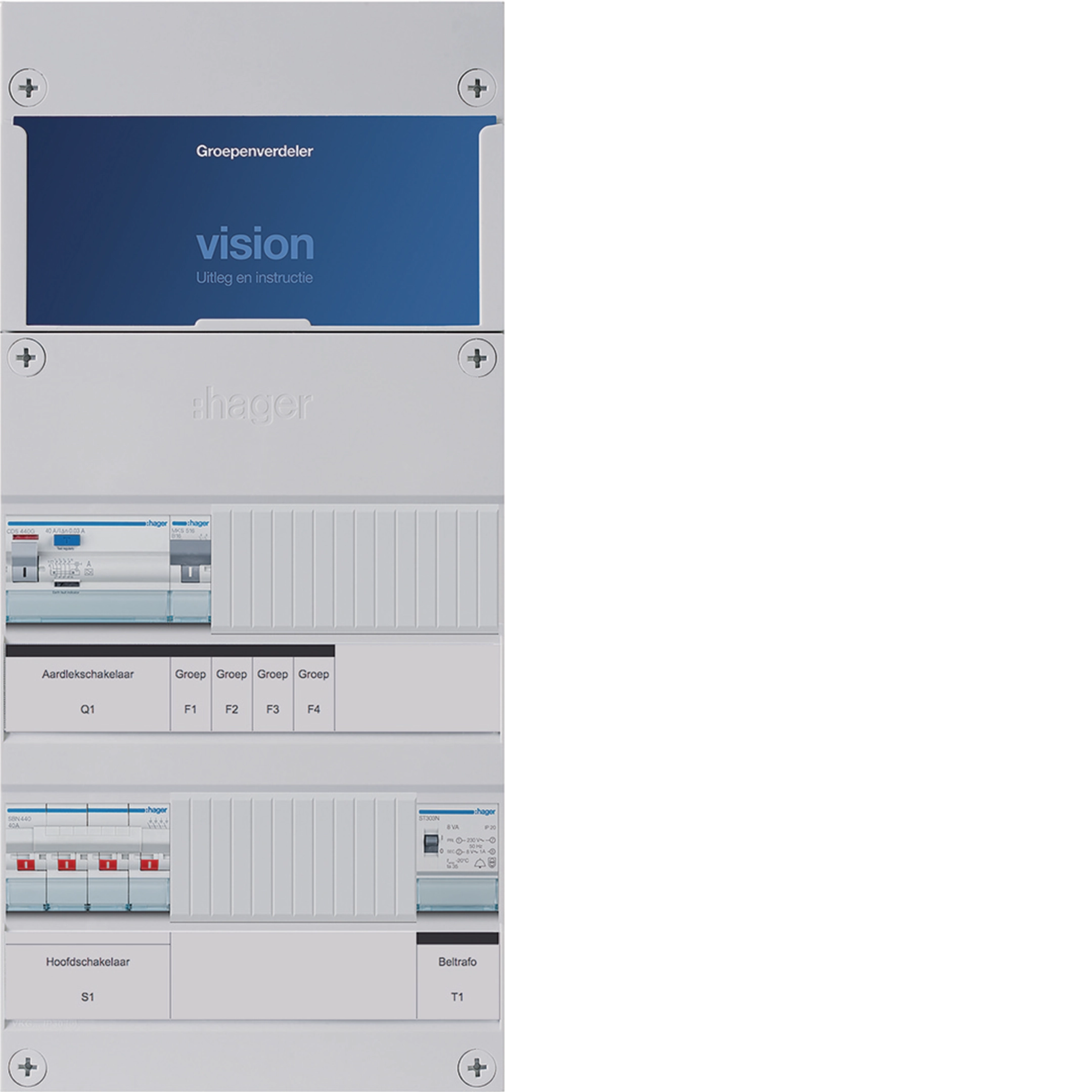1-groepverd. HS,ALS/HACO/dir+T,3f • VKG100K-T | Hager