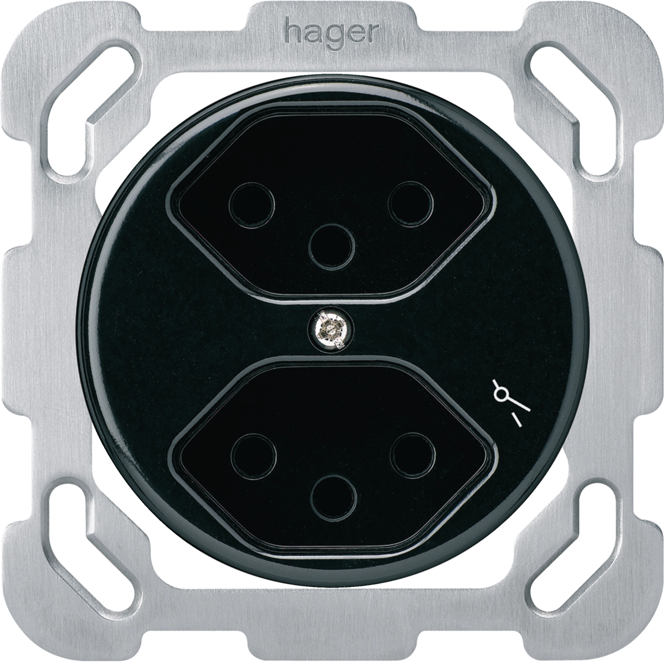 ba. B: Steckdose 2x Typ 13/ 1xS schwarz • WH11622705B | Hager