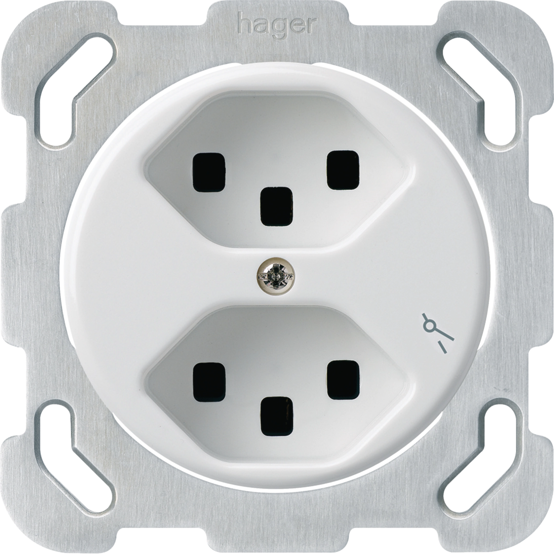 ba. B: Steckdose 2x Typ 23/ 1xS weiss • WH11625700B | Hager