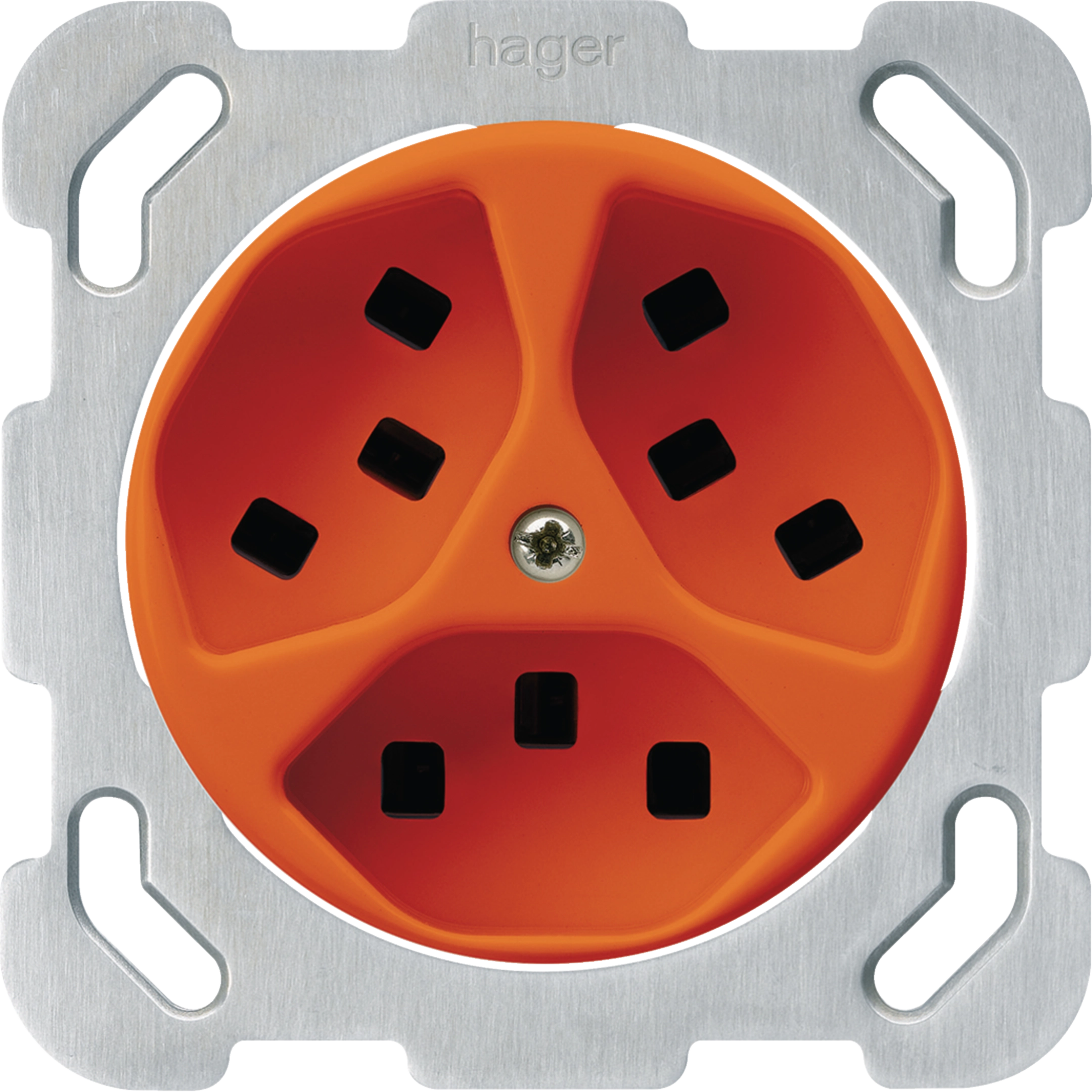 ba. B: Steckdose 3x Typ 23 orange • WH11645306B | Hager
