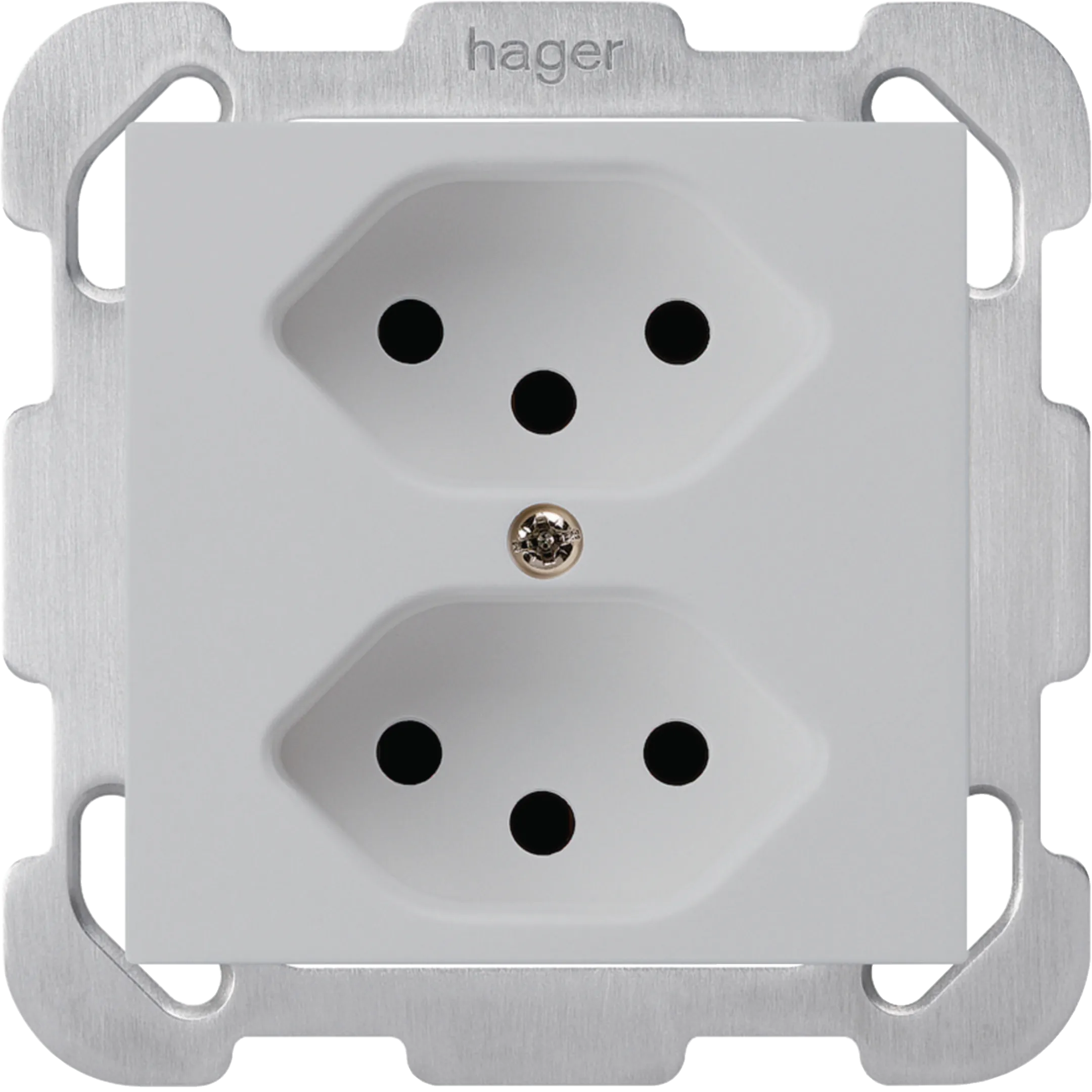 ka. B: Steckdose 2x Typ 13 grau • WH20620303B | Hager
