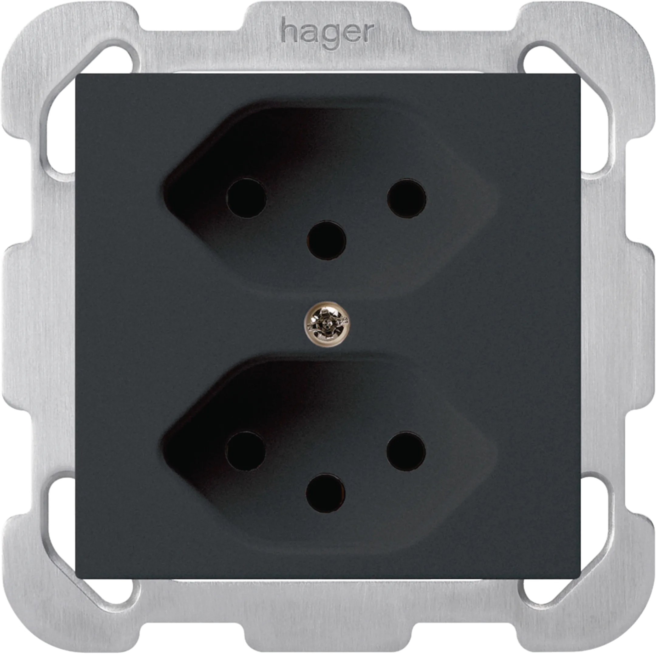 ka. B: Steckdose 2x Typ 13 Schwarz • WH20620305B | Hager