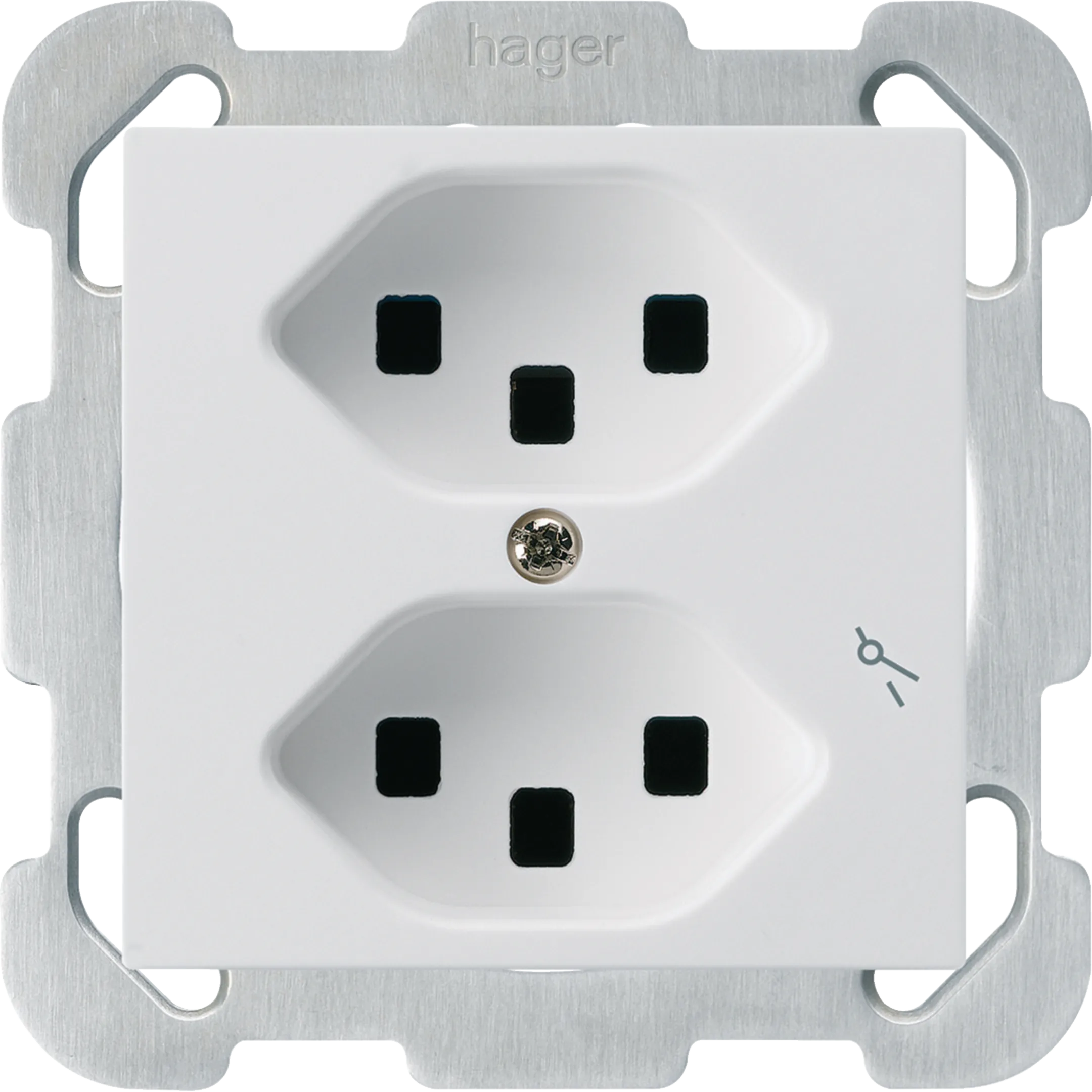 ka. B: Steckdose 2x Typ 23/1xS weiss • WH20625700B | Hager