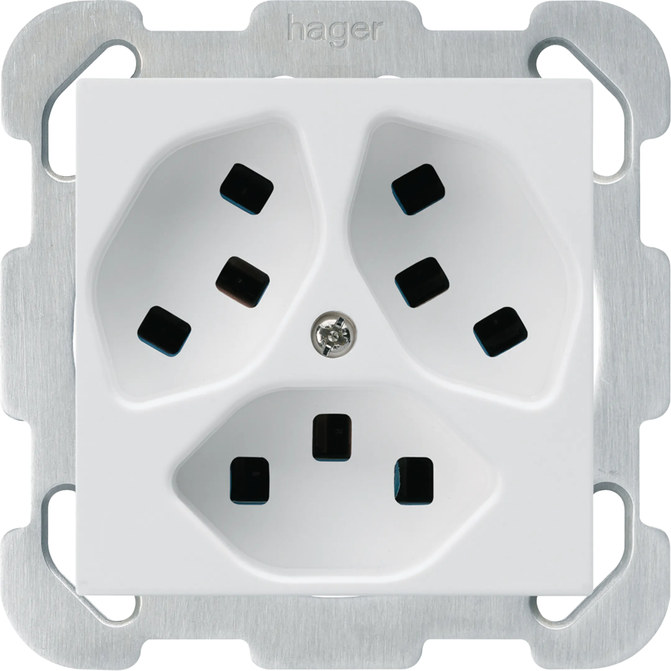 ka. B: Steckdose 3x Typ 23 weiss • WH20645300B | Hager
