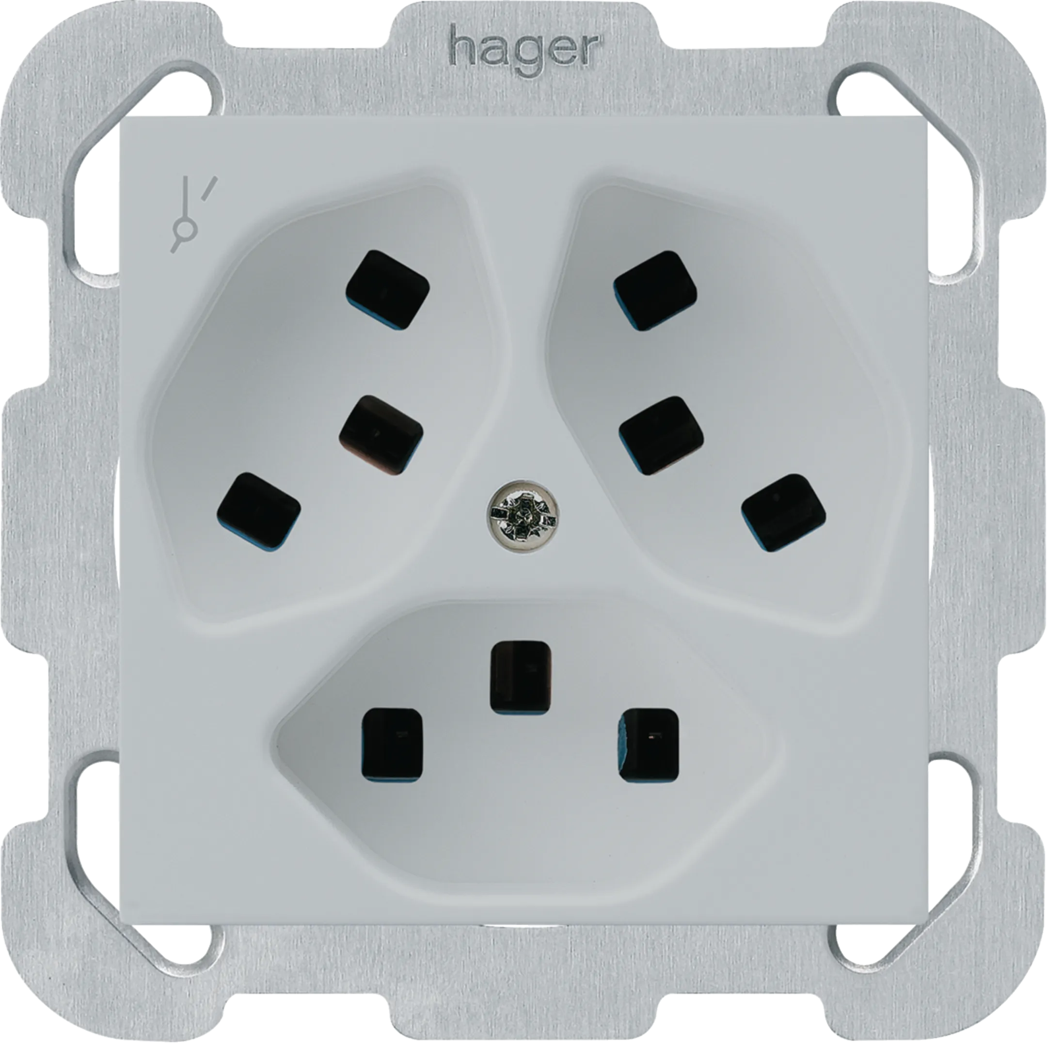 ka. B: Steckdose 3x Typ 23 / 1xS grau • WH20645703B | Hager
