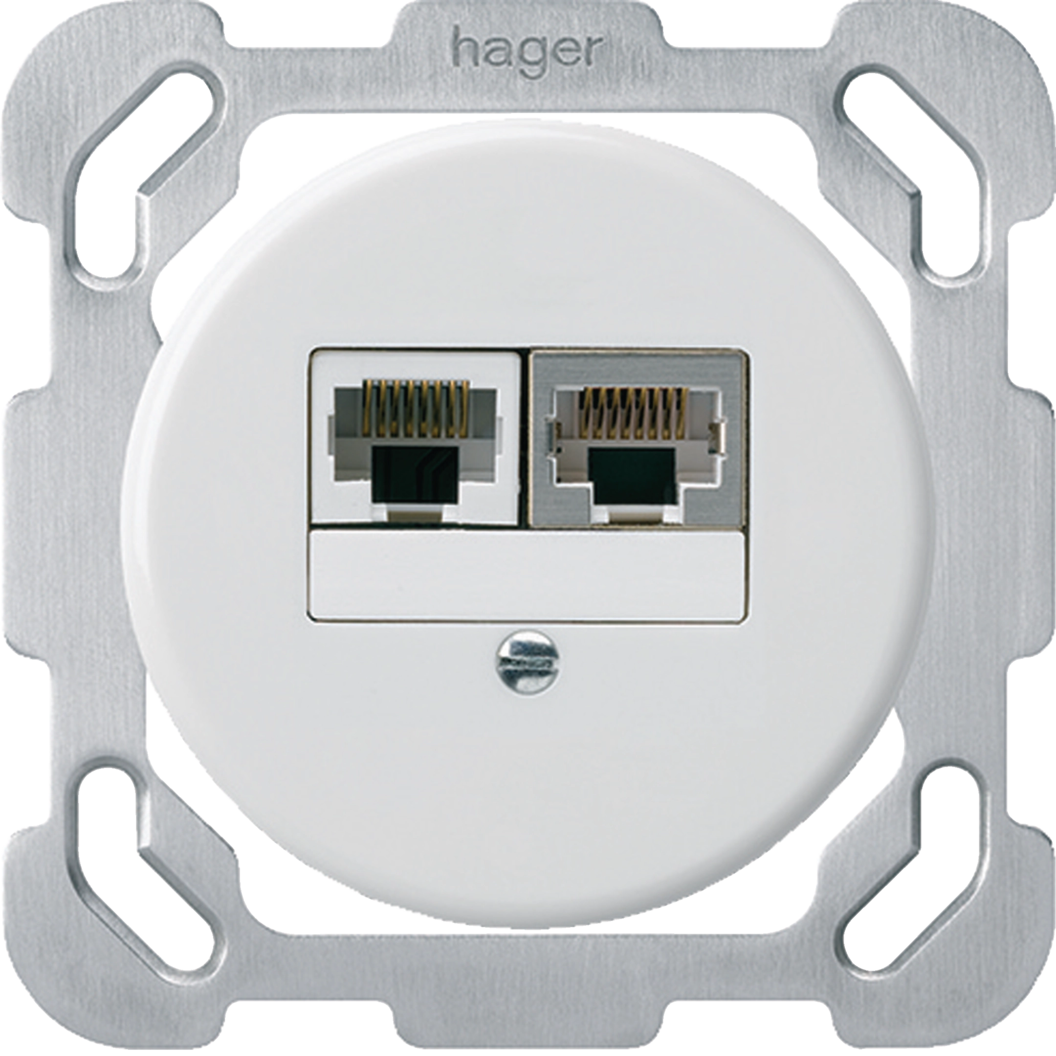 ba. B: RJ45 UTP / RJ45 Cat.5 STP 2x4p bc • WH41401400B | Hager