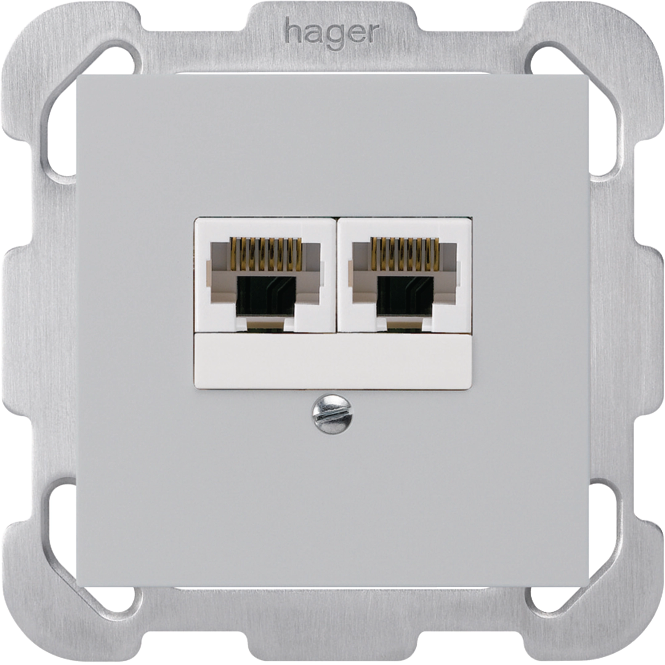 ka. B: 2x RJ45 UTP 4p parallel grau • WH50401003B | Hager