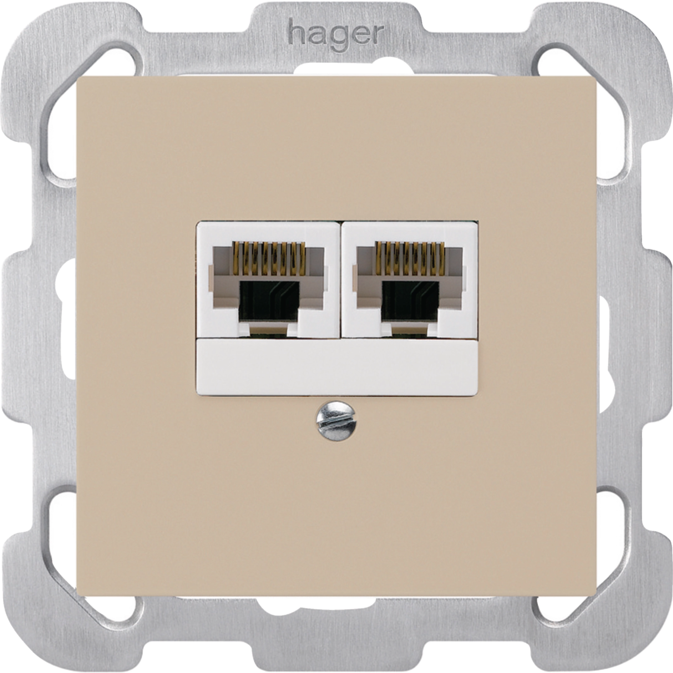 ka. B: 2x RJ45 UTP 4p parallel beige • WH50401007B | Hager