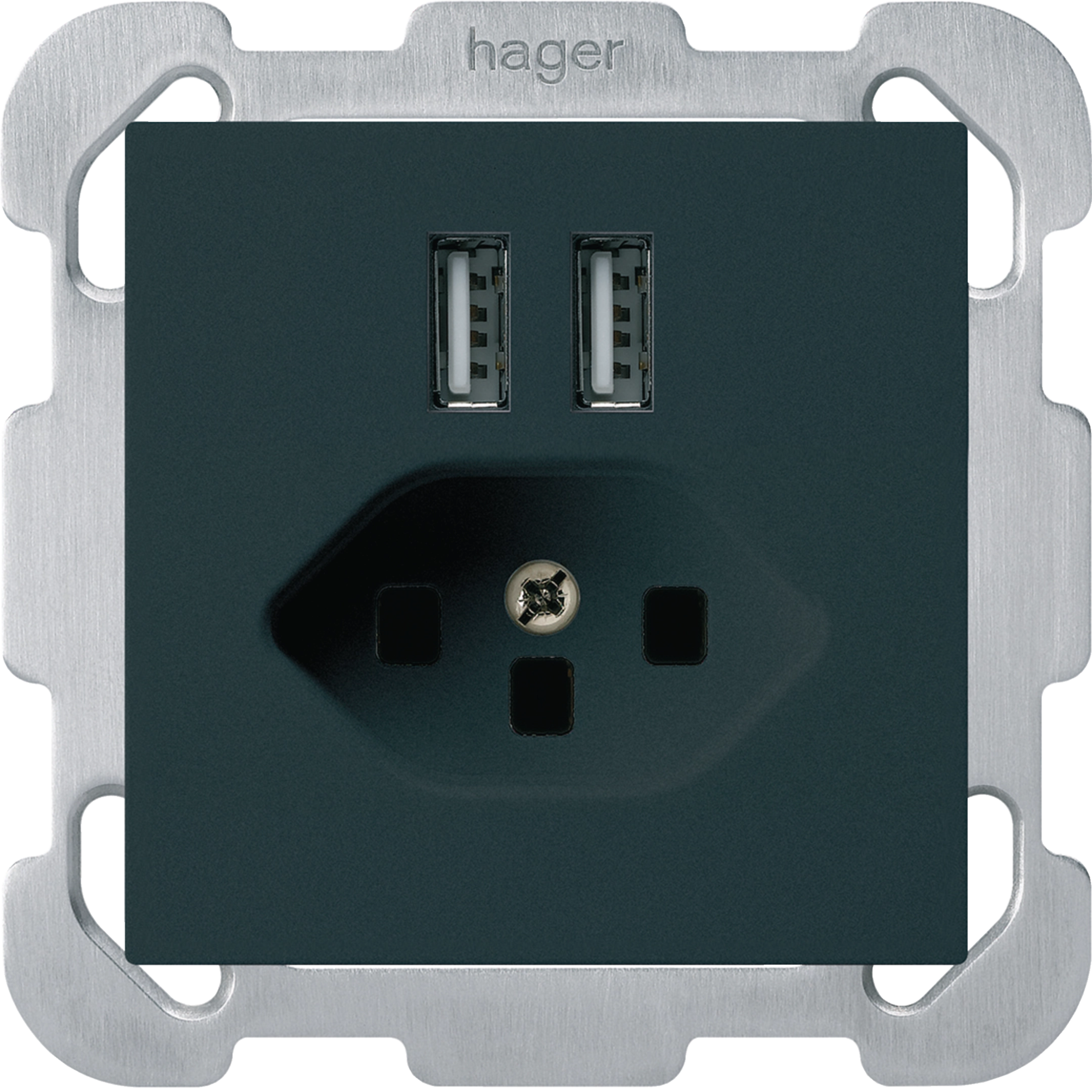 ka. B: 2x USB-A Smart IC 12W + T23 sw • WH50820405B | Hager
