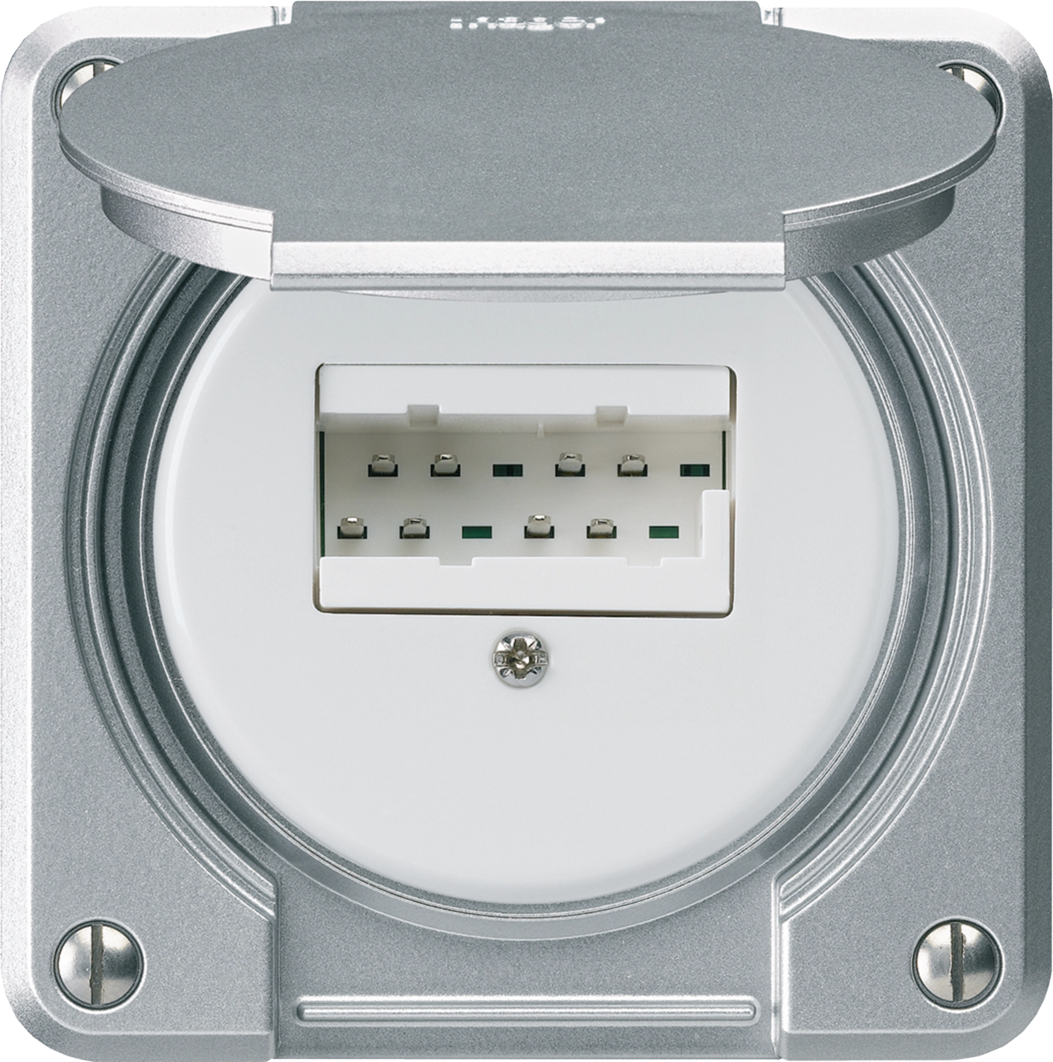 rob. A IP55: 2x T+T 83 2x4p Aluminium • WH65311349A | Hager