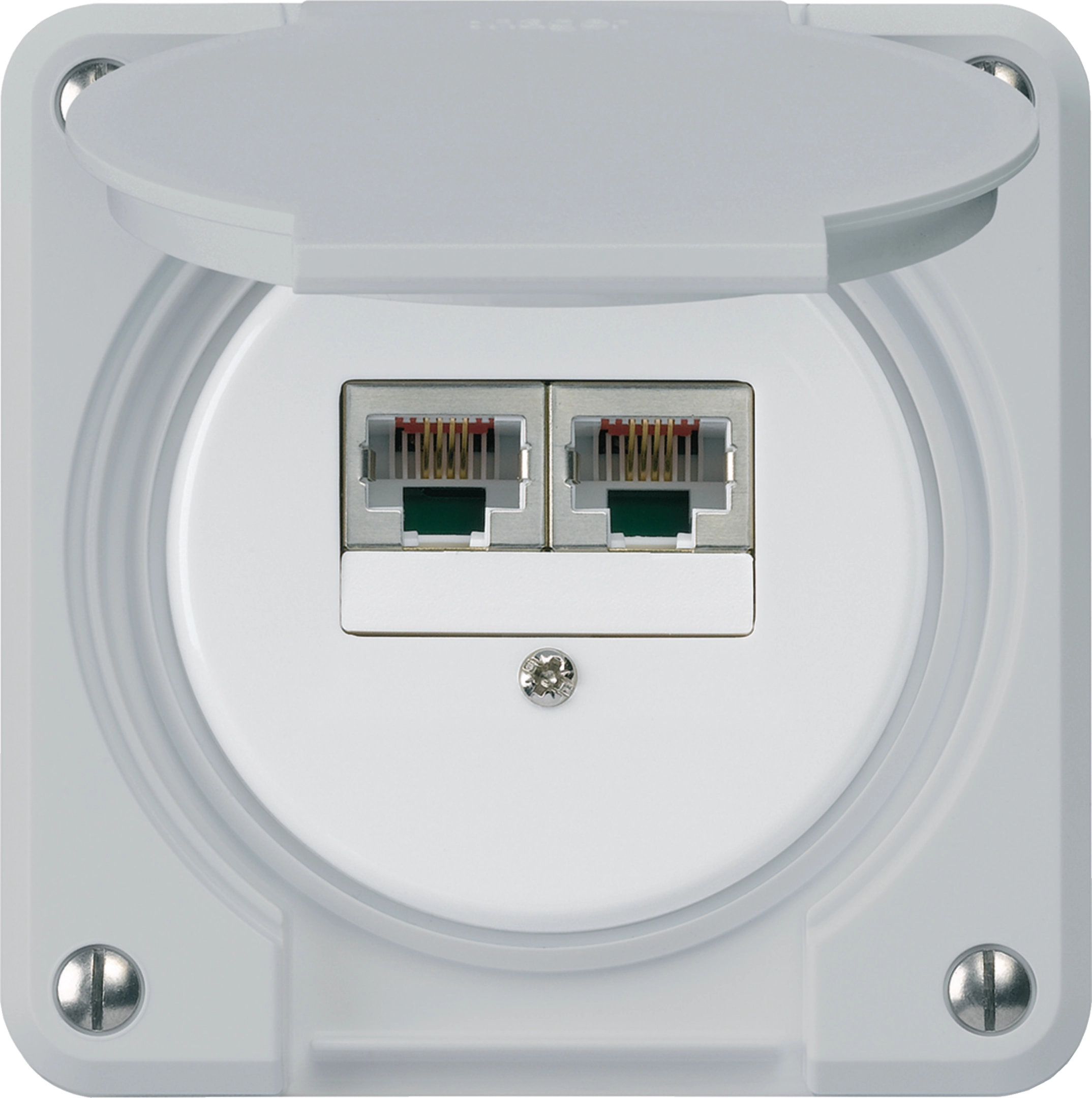 rob. A IP55: 2x RJ45 STP 4p parallel gr • WH65401103A | Hager