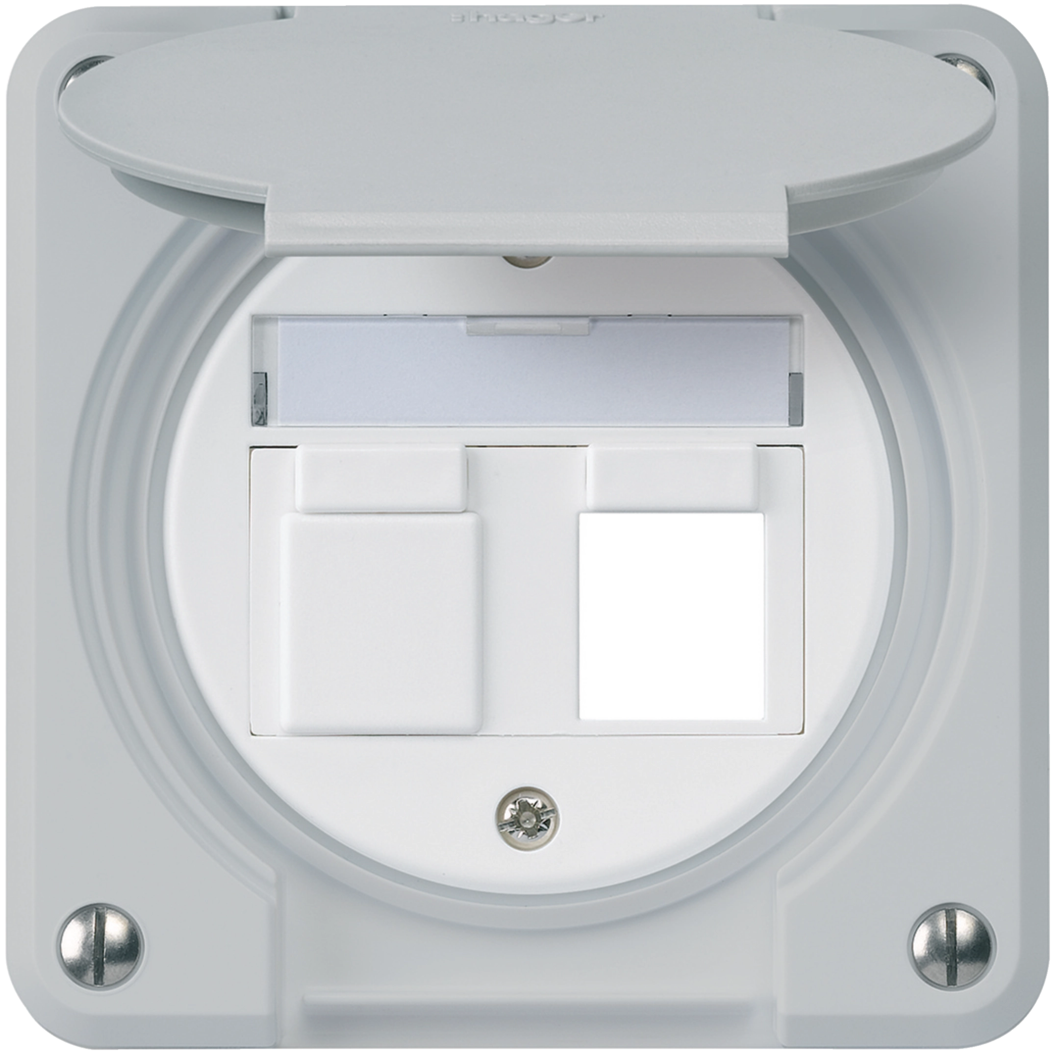 rob. face IP55 C: 2x Keystone/oblique gr • WH65410103C | Hager