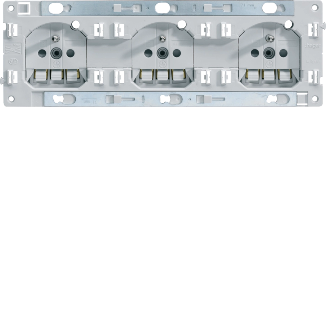 Prise triple 2P+T Kallysta • WK123 | Hager